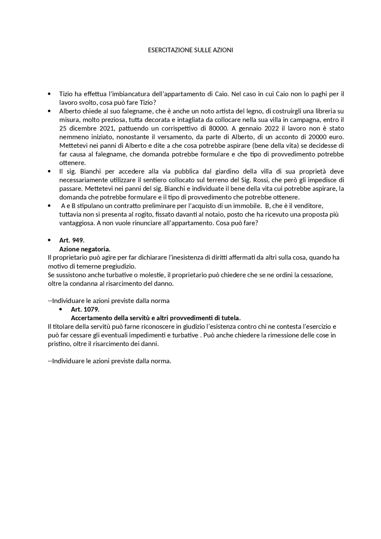 Esercitazione Civile Esercizi Di Diritto Processuale Civile Docsity