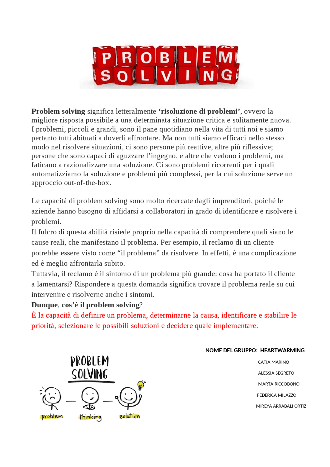Spiegazione Del Concetto Di Problem Solving Schemi E Mappe