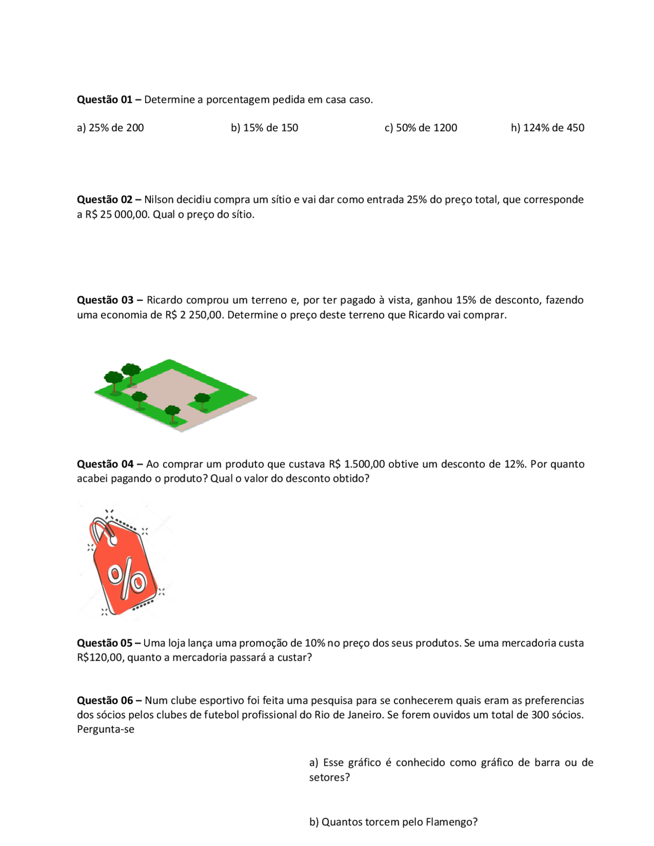 Porcentagem E Problemas Exercícios Matemática Docsity