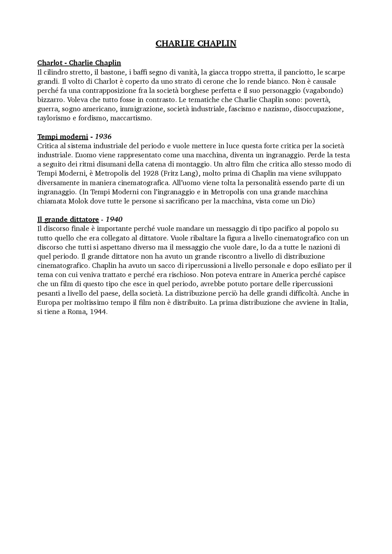 RIASSUNTO SU CHARLIE CHAPLIN | Schemi e mappe concettuali di Linguaggio ...