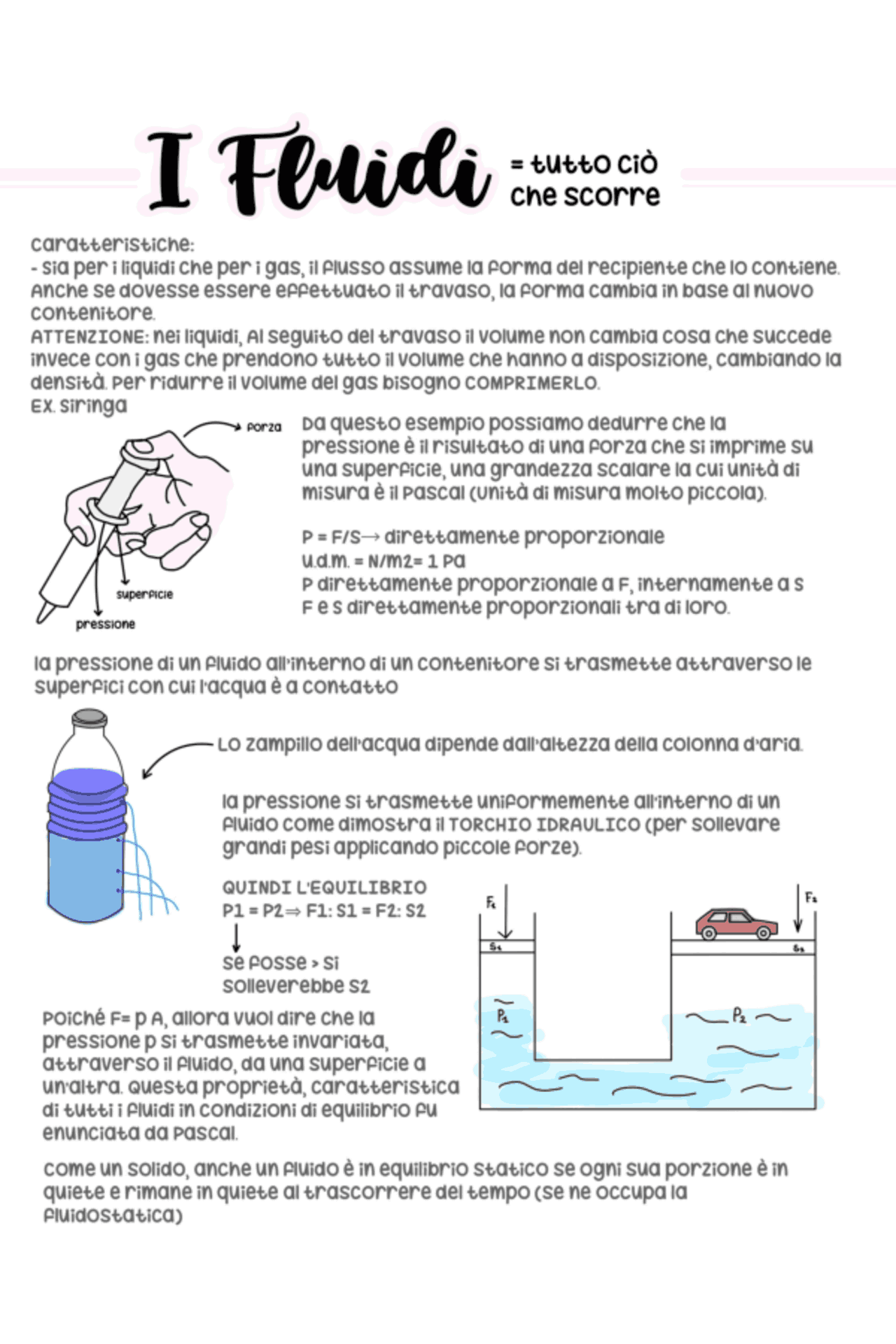 FLUIDI, tutto ciò che scorre | Appunti di Fisica | Docsity