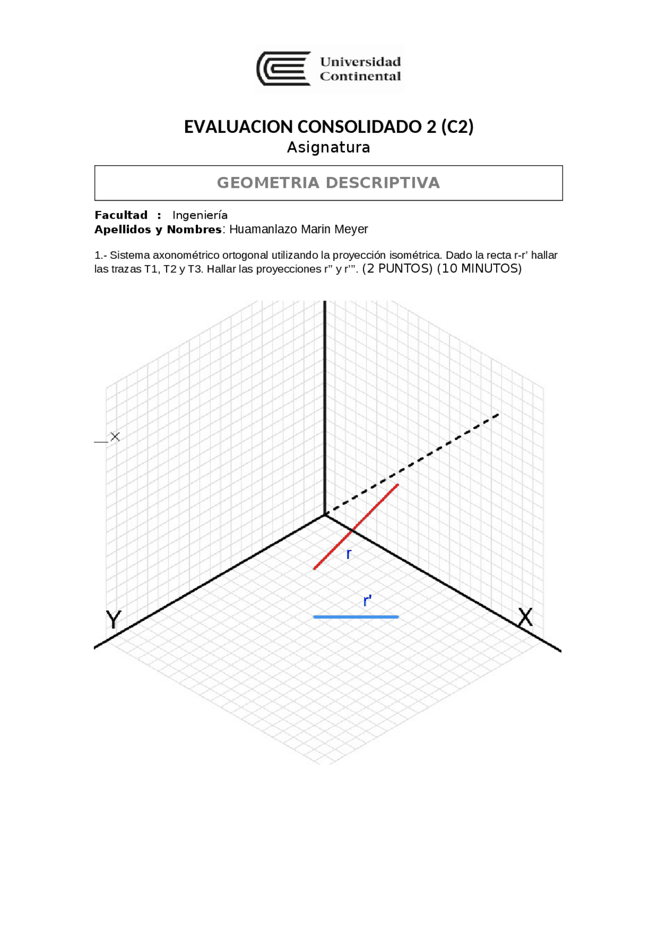Consolidado 2 de geometría descriptiva | Ejercicios de Geometría Descriptiva | Docsity