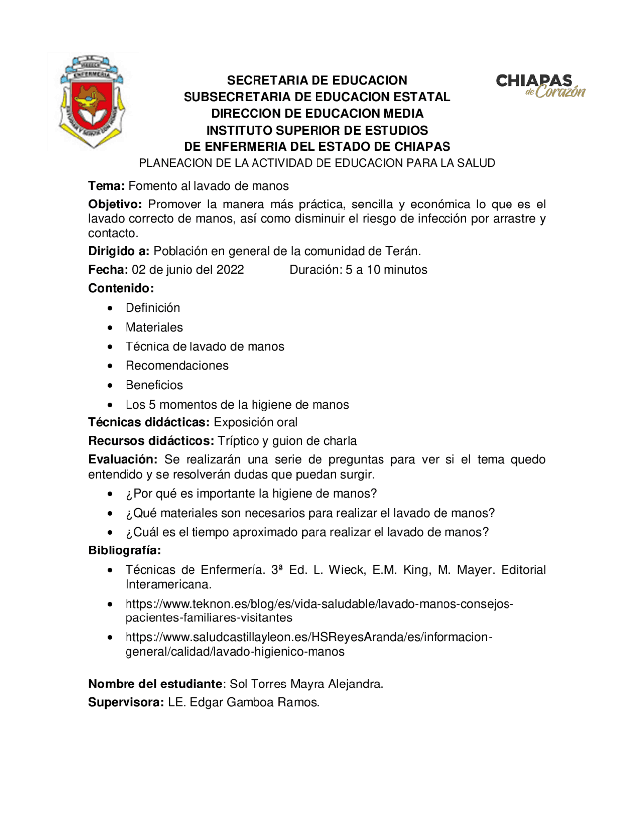 Correcto Lavado De Manosguion Monografías Ensayos De Biología Docsity