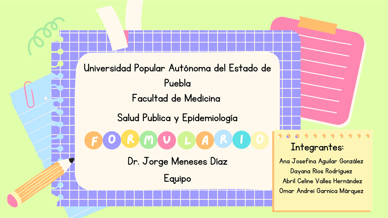 Formulario Para Problemas Epidemiologicos Diapositivas De
