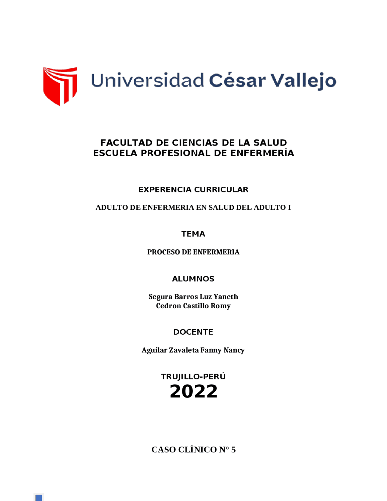 Caso Clinico 5 Eda Resuelto Resúmenes De Enfermería Docsity