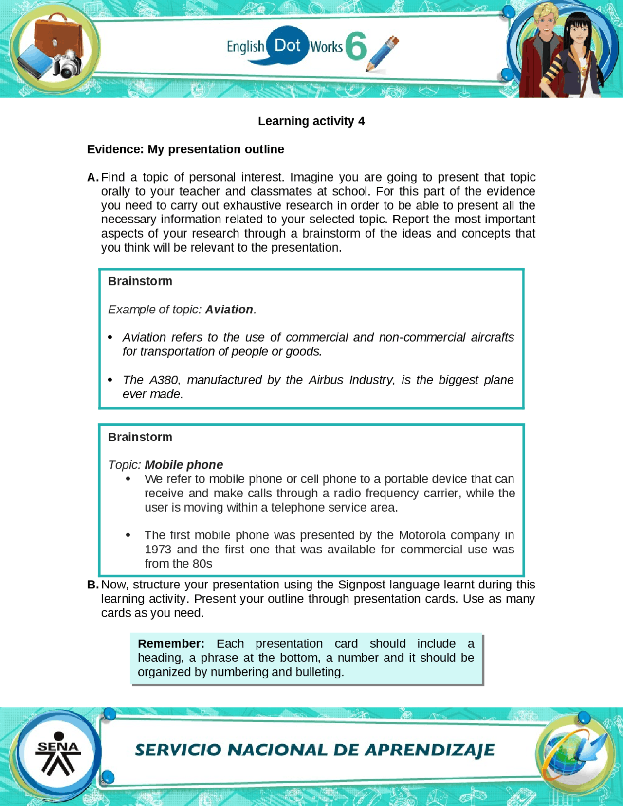 Evidence My Presentation Outline Diapositivas De Inglés Técnico Docsity