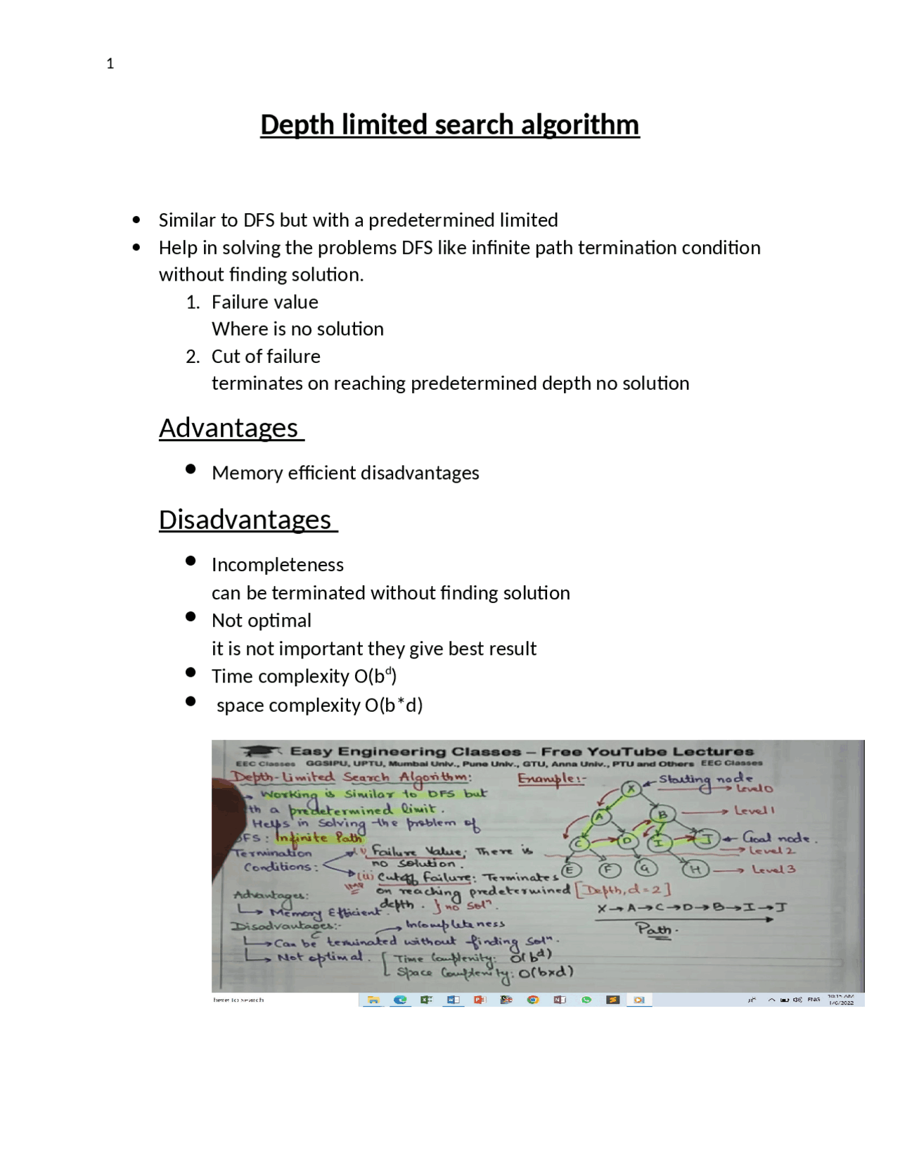 Depth First Search Algorithm Assignment Schemes And Mind Maps Artificial Intelligence Docsity