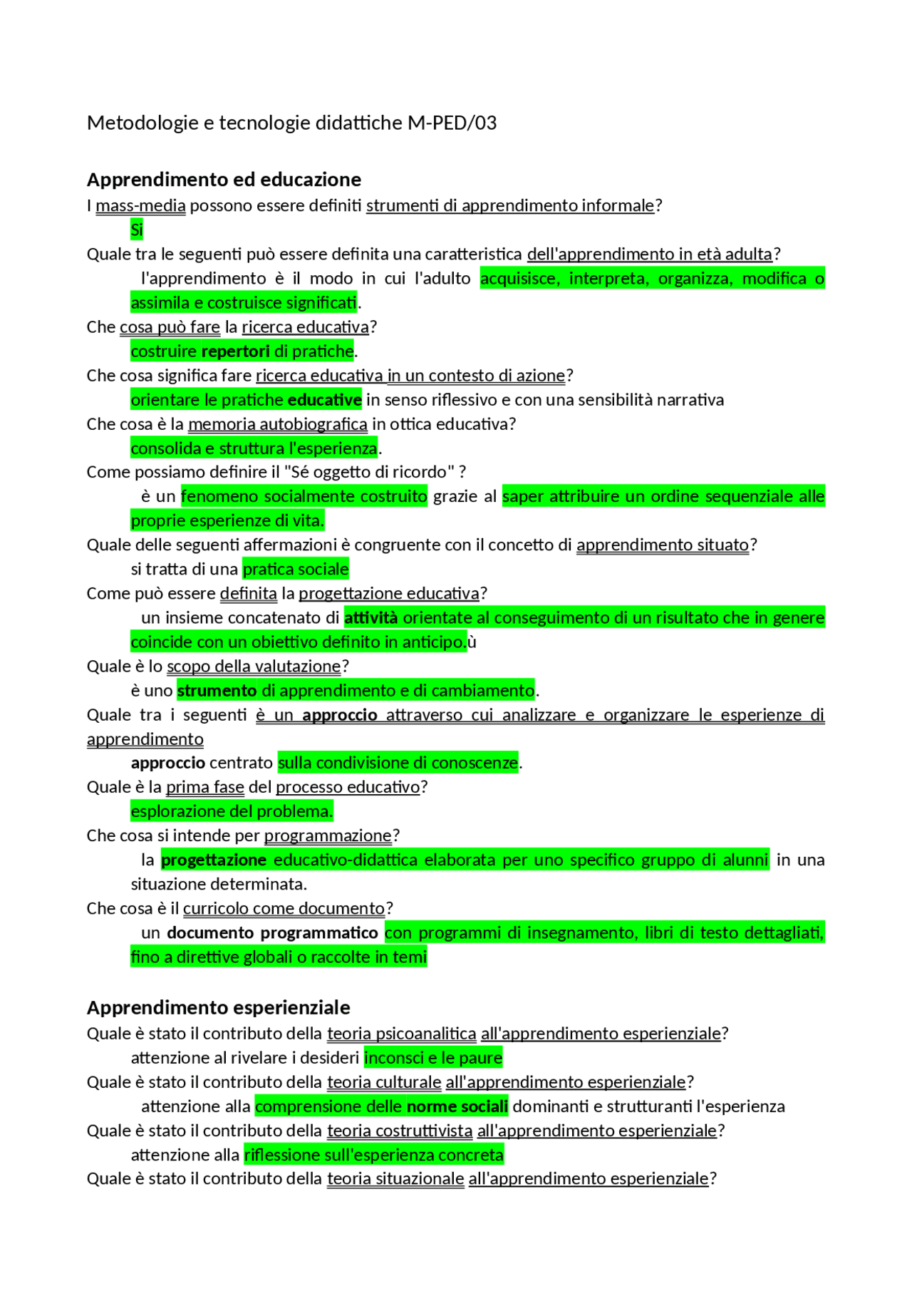Metodologie E Tecnologie Didattiche 24 Cfu Schemi E Mappe Concettuali