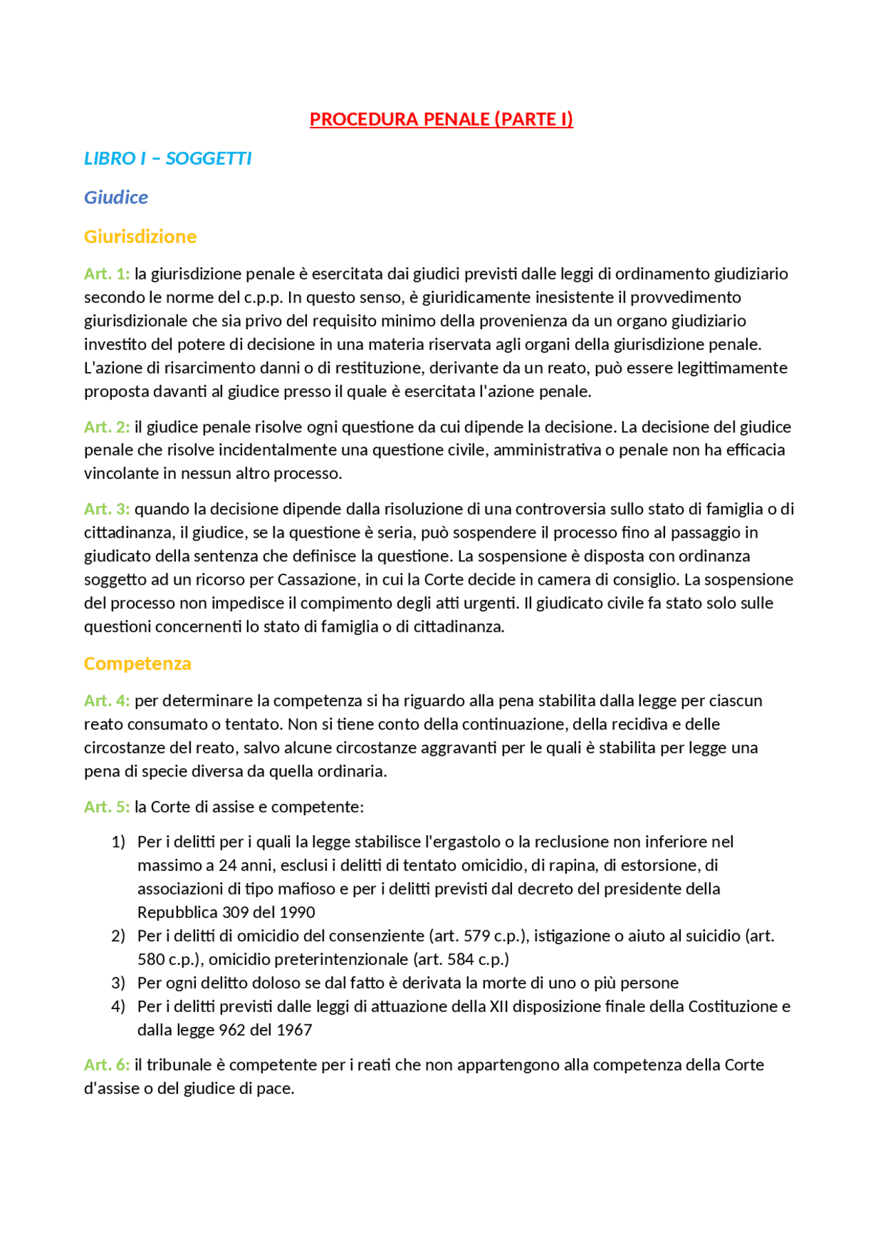 Procedura Penale Parte I Dispense Di Diritto Processuale Penale Docsity