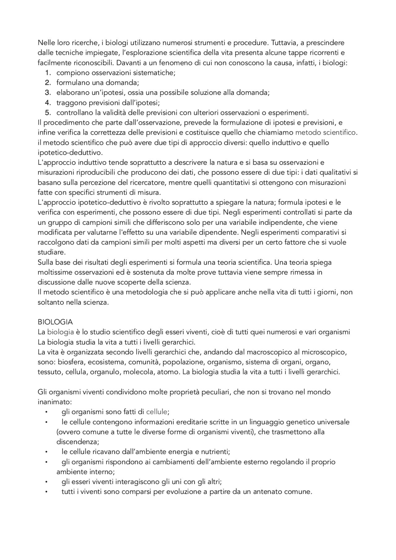 La Biologia E Il Metodo Scientifico Schemi E Mappe Concettuali Di
