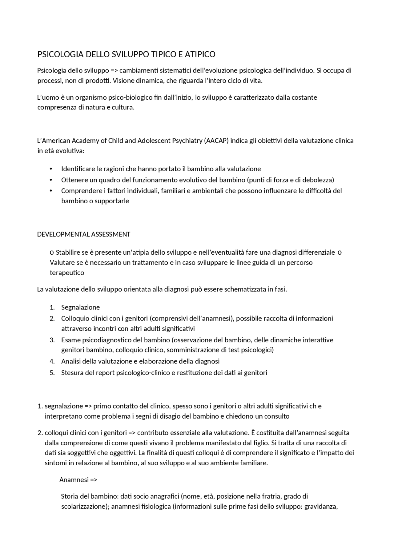 Appunti Di Psicologia Dello Sviluppo Tipico E Atipico Appunti Di