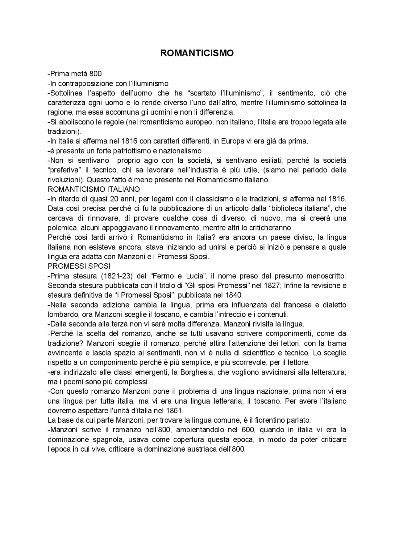 Leopardi e il romanticismo | Appunti di Italiano | Docsity