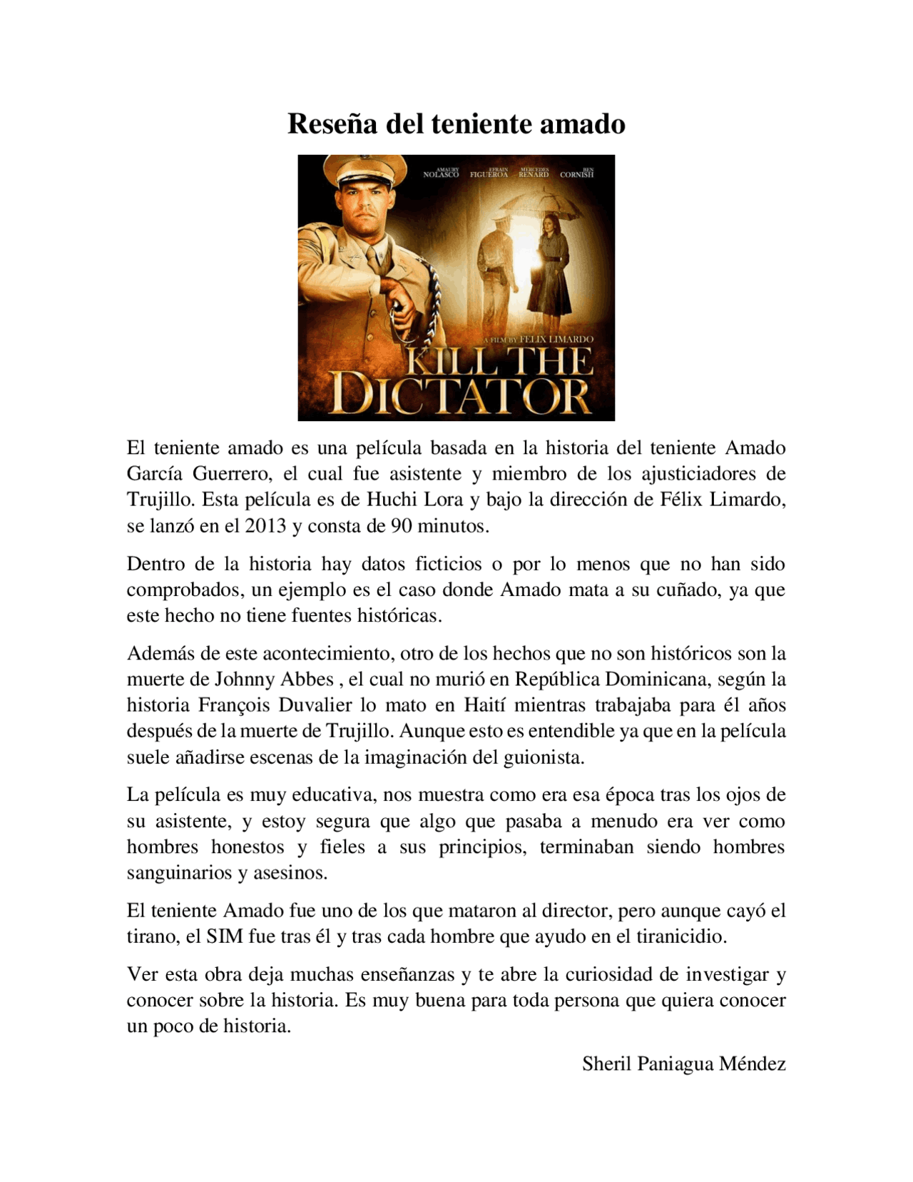 Reseña del teniente amado | Monografías, Ensayos de Lengua y Literatura ...