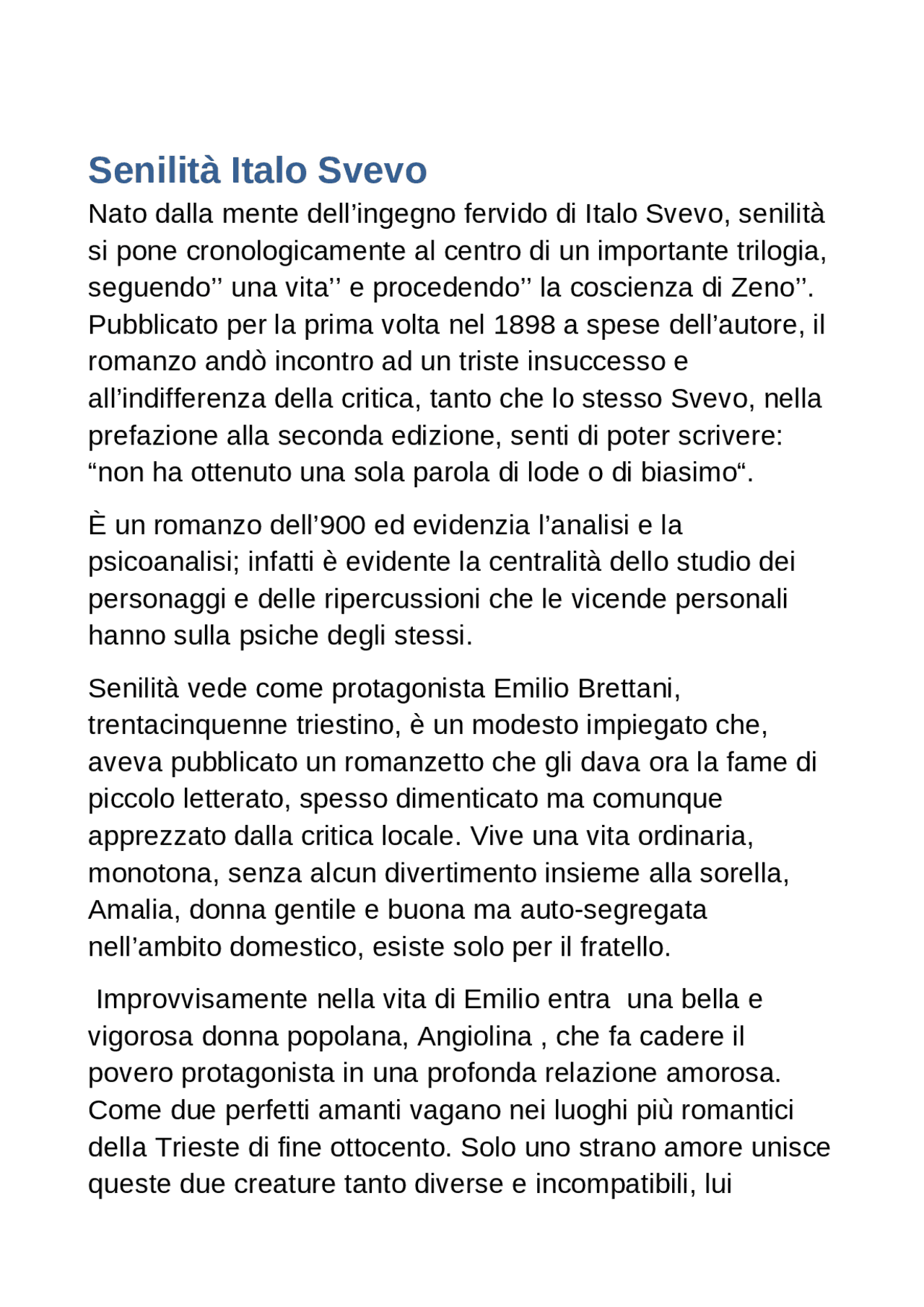 Senilit Italo Svevo Dispense Di Italiano Docsity Senilit Italo Svevo Dispense Di Italiano Docsity