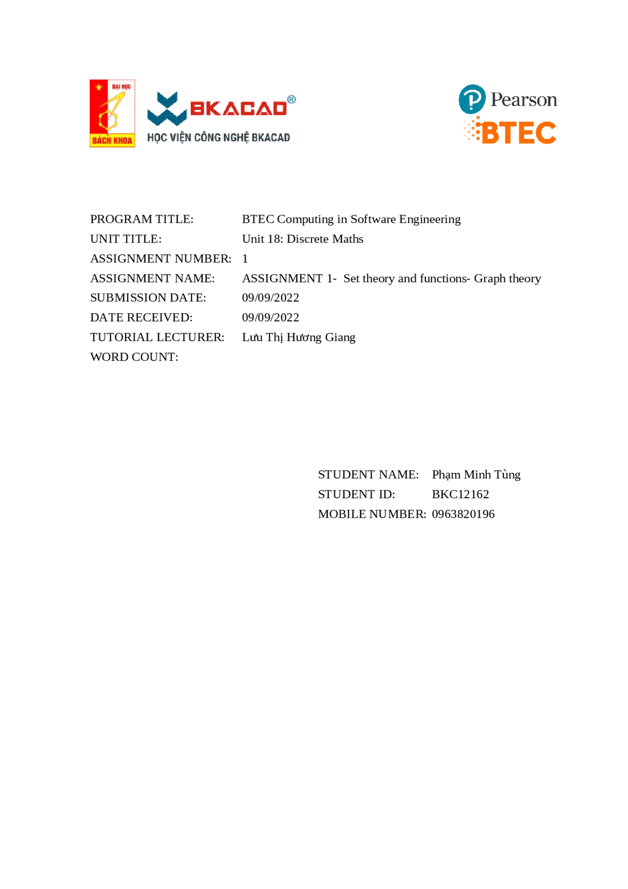 Assignment Discrete Maths Exercises Mathematical Logic Docsity