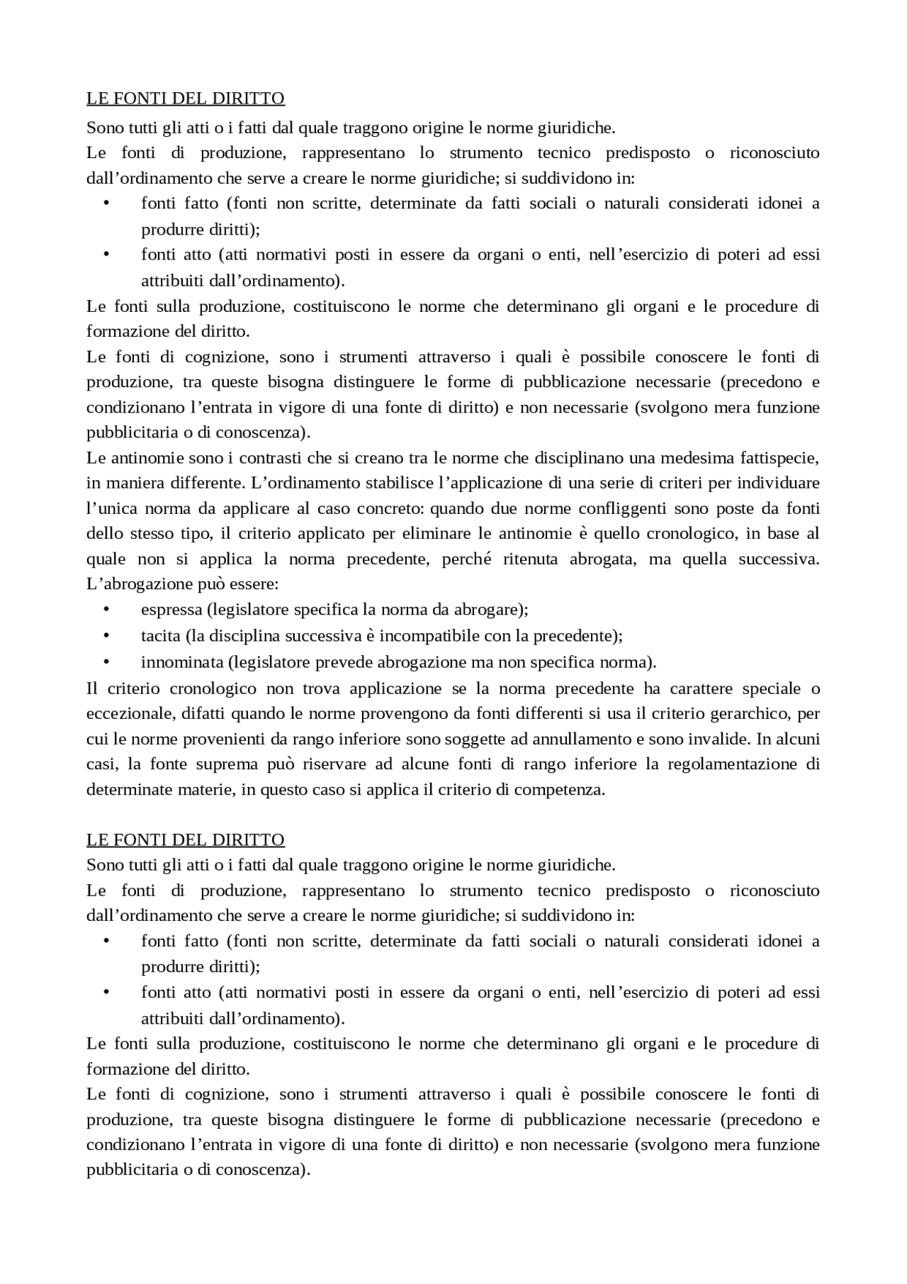 Le fonti del diritto | Schemi e mappe concettuali di Diritto ...