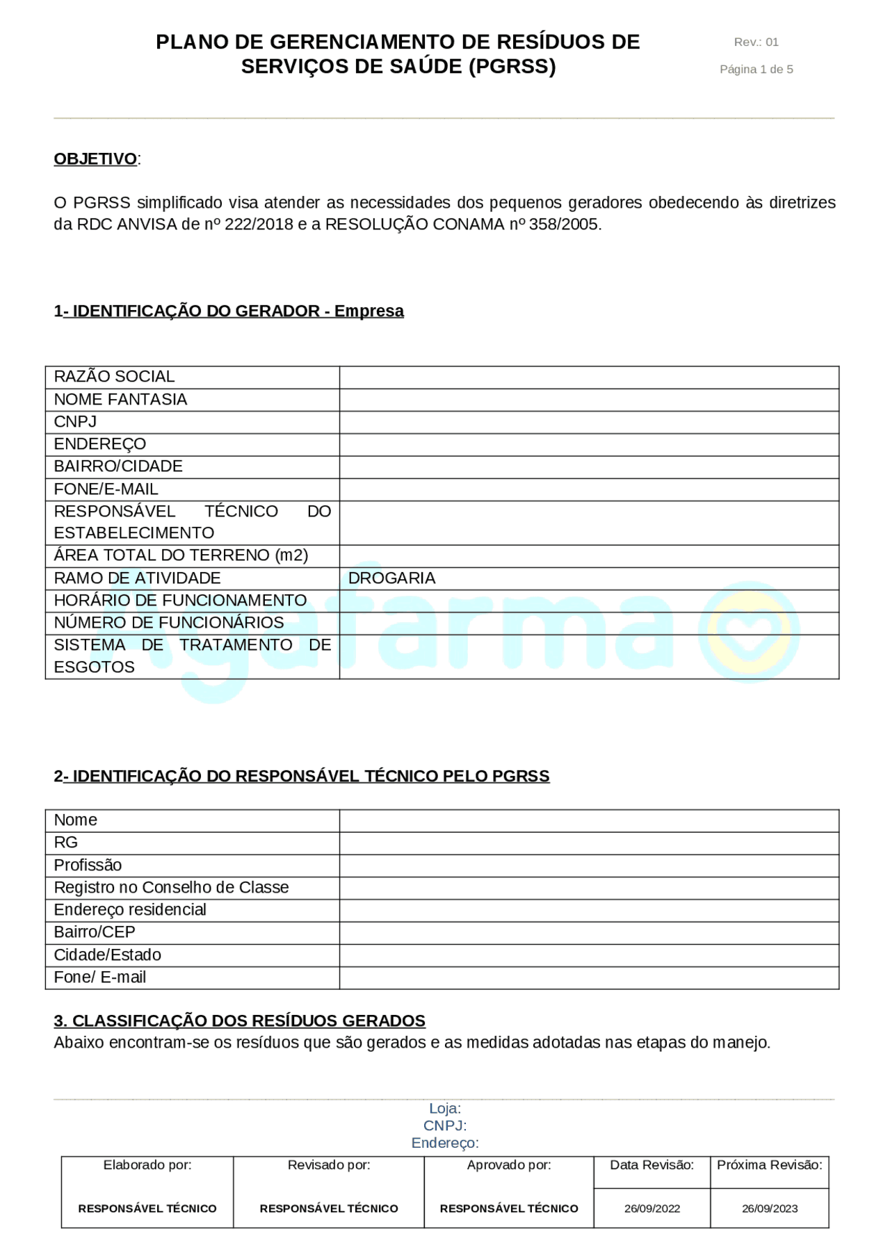 Programa De Gerenciamento De Residuos Esquemas Biologia Docsity