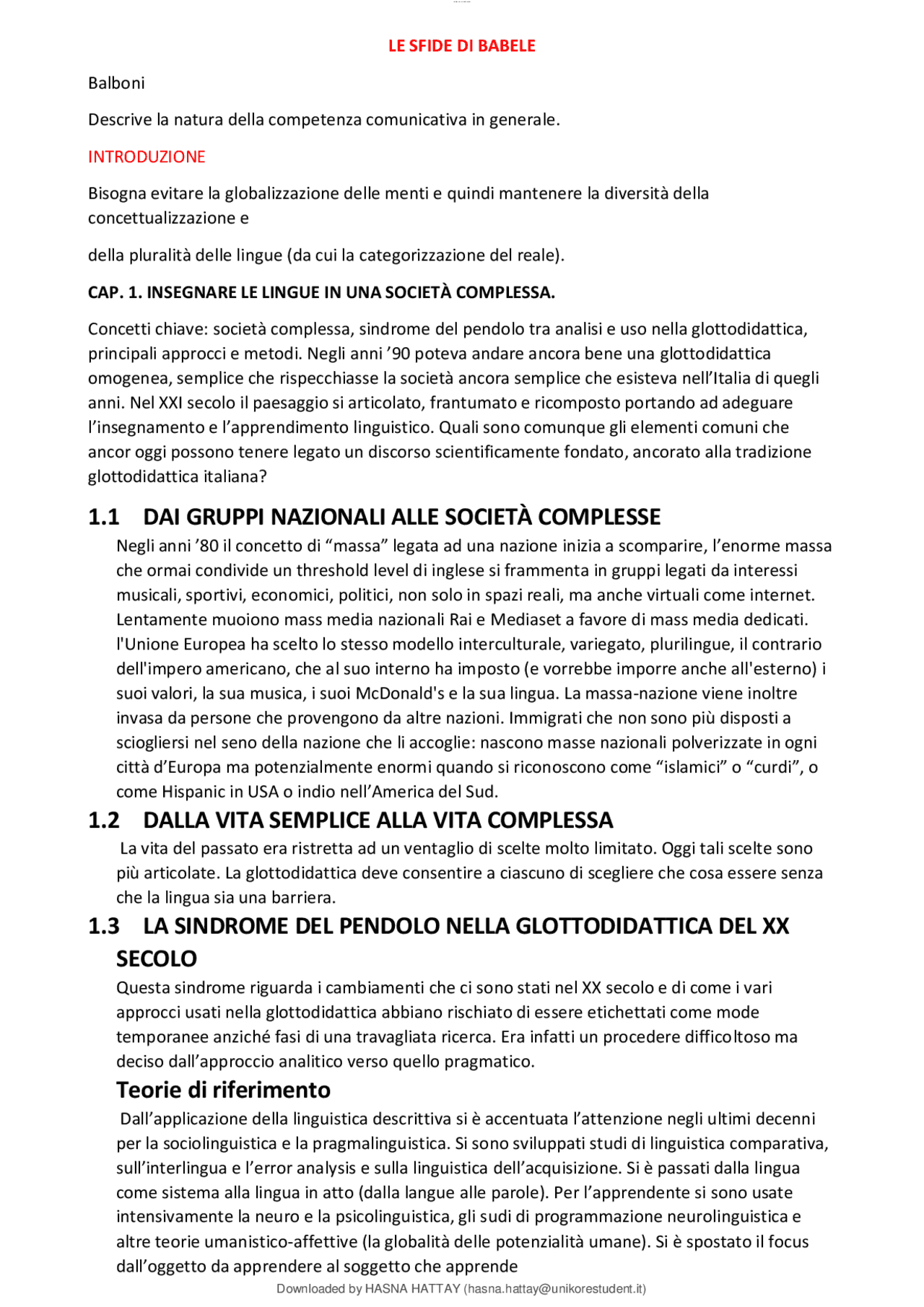 Didattica Delle Lingue Moderne Appunti Di Didattica Pedagogica Docsity