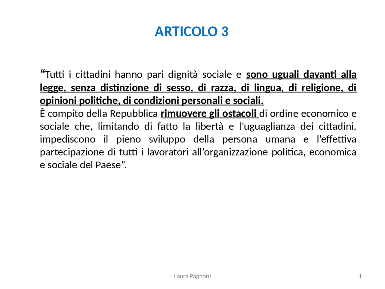 Power Point Art 3 Della Costituzione Italiana Slide Di Diritto Docsity