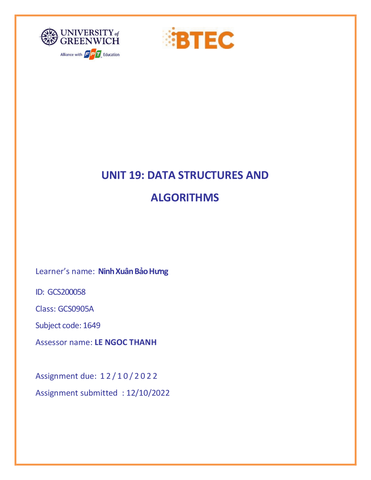 Assignment 1 1649 Data Structures And Algorithms Cheat Sheet Data Structures And Algorithms