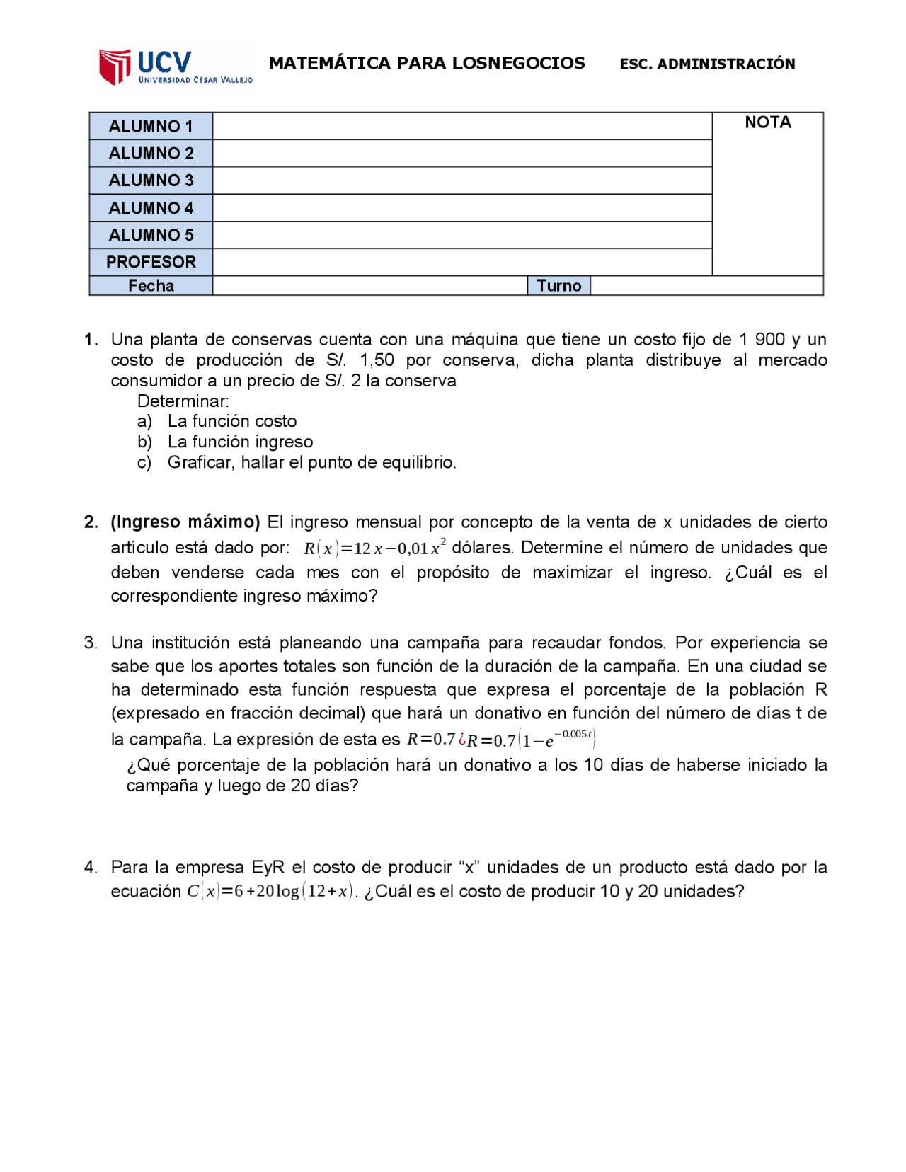 Resúmenes De Una Clase Apuntes De Matemáticas Docsity