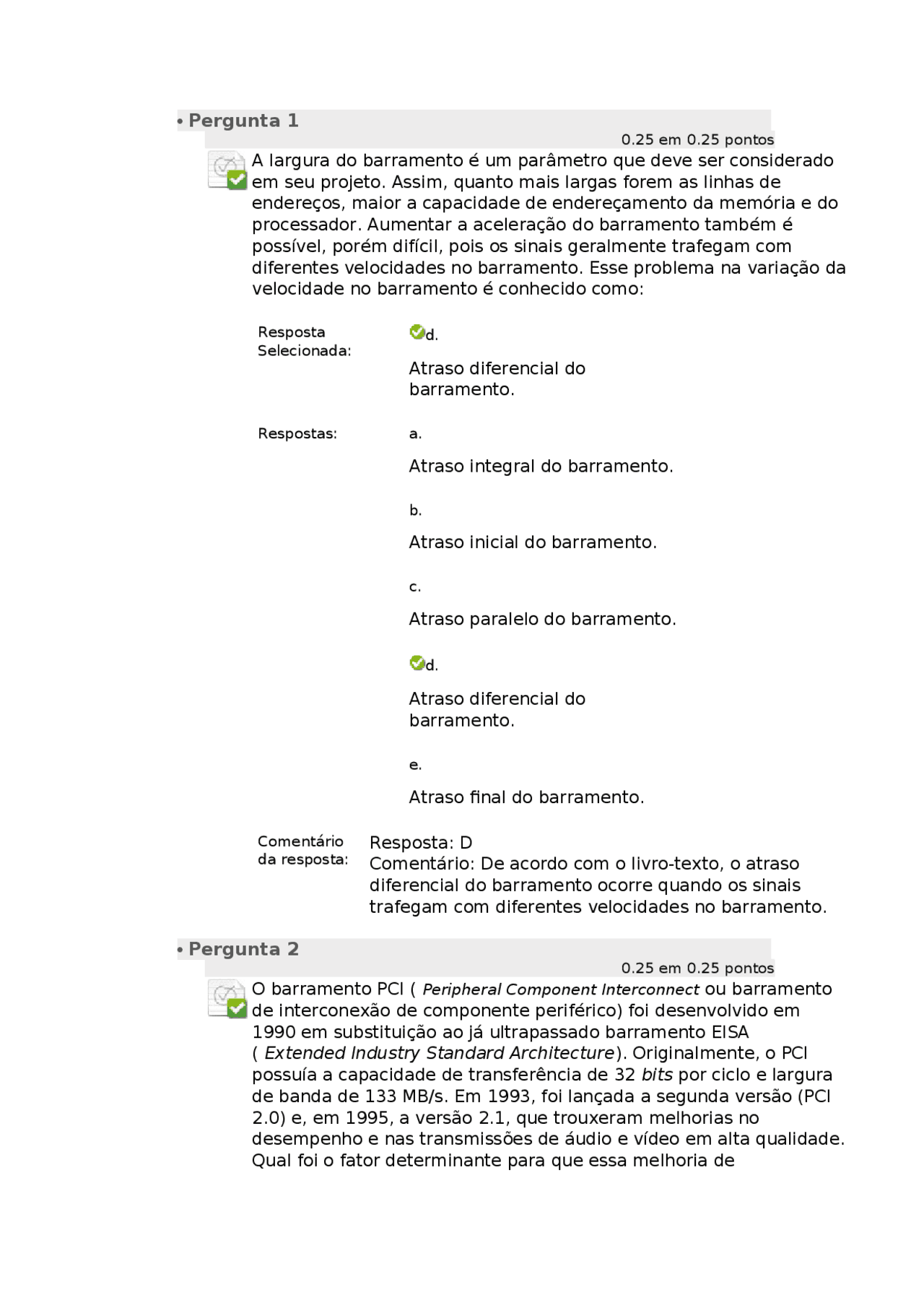 Organização de computadores 4 | Exercícios Informática | Docsity