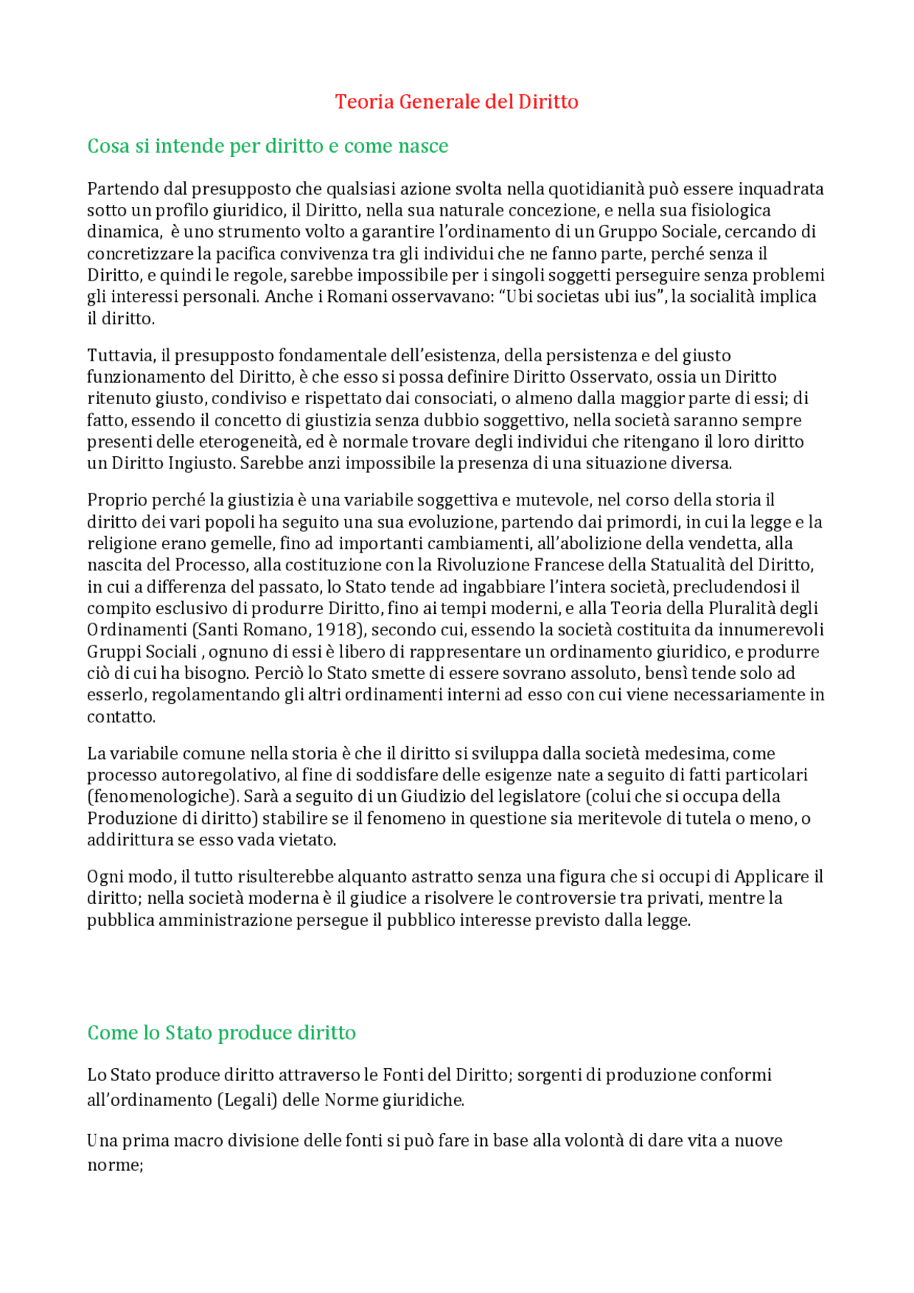 Teoria Generale Del Diritto E Stato Appunti Di Diritto Pubblico Docsity
