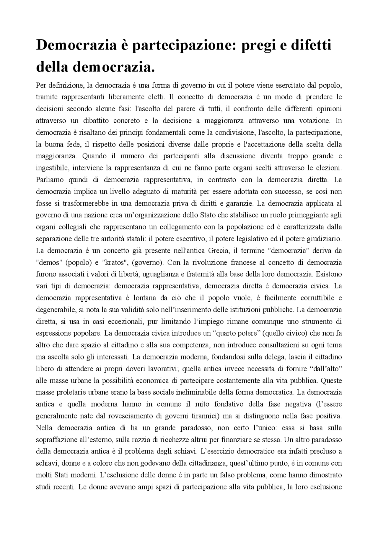 La Democrazia Pregi E Difetti Guide Progetti E Ricerche Di