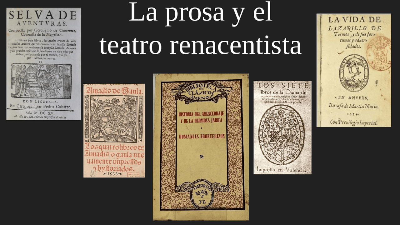 La prosa y el teatro renacentista | Diapositivas de Lengua y Literatura | Docsity