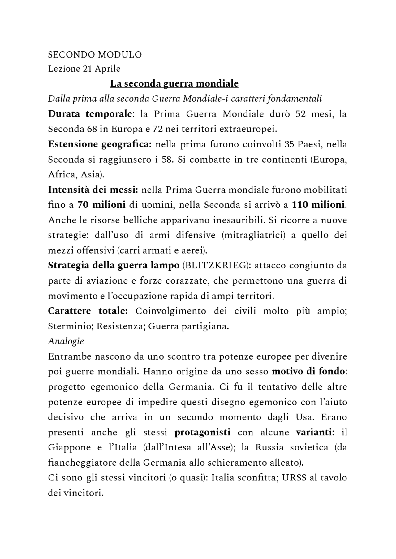 Riassunto secondo modulo libro+ slide | Appunti di Storia Contemporanea | Docsity