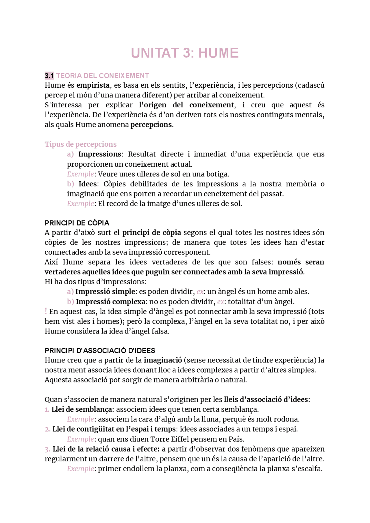 Apuntes De David Hume Apuntes De Filosofía Docsity