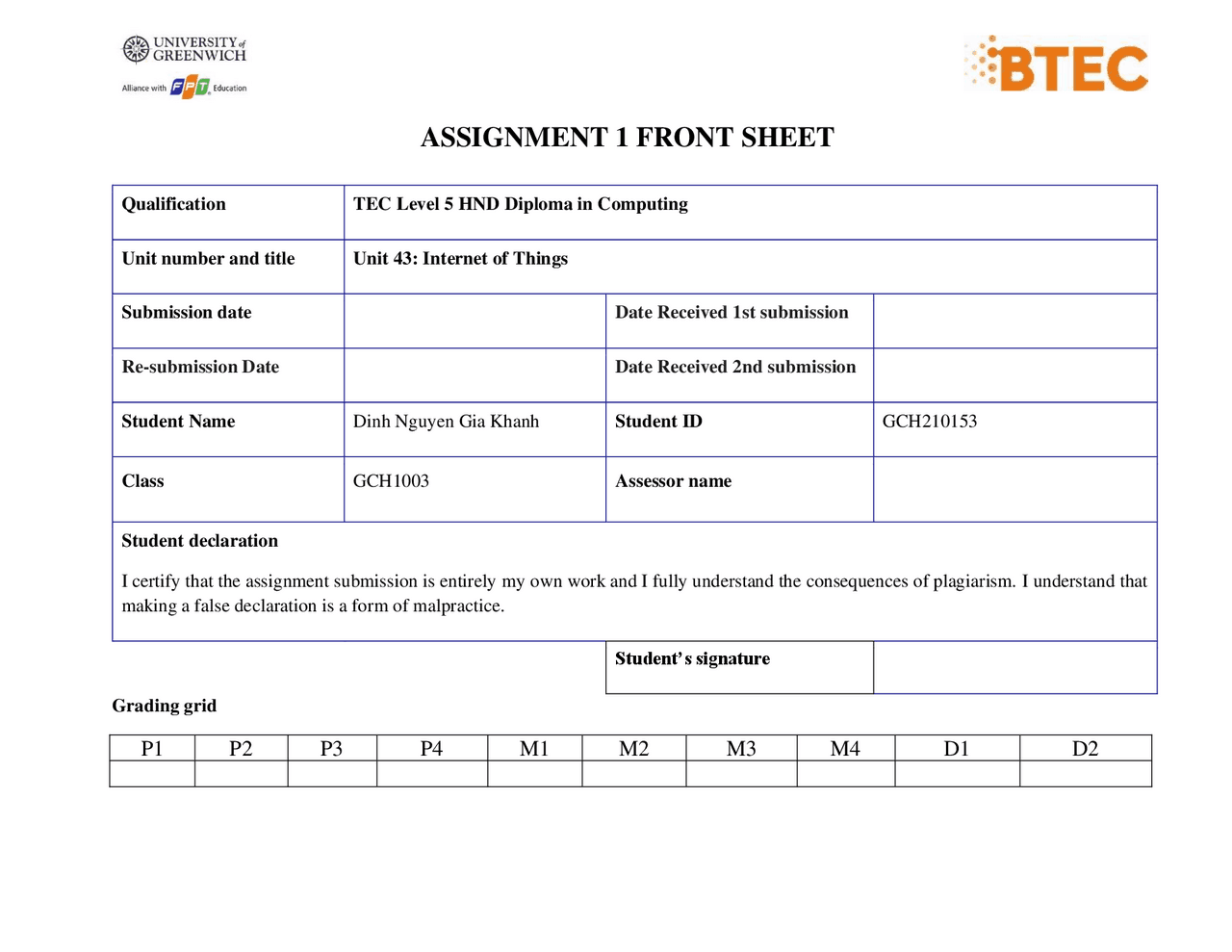 Asm 1 Gia Khanh Gw Ha Noi Assignments Computer Science Docsity