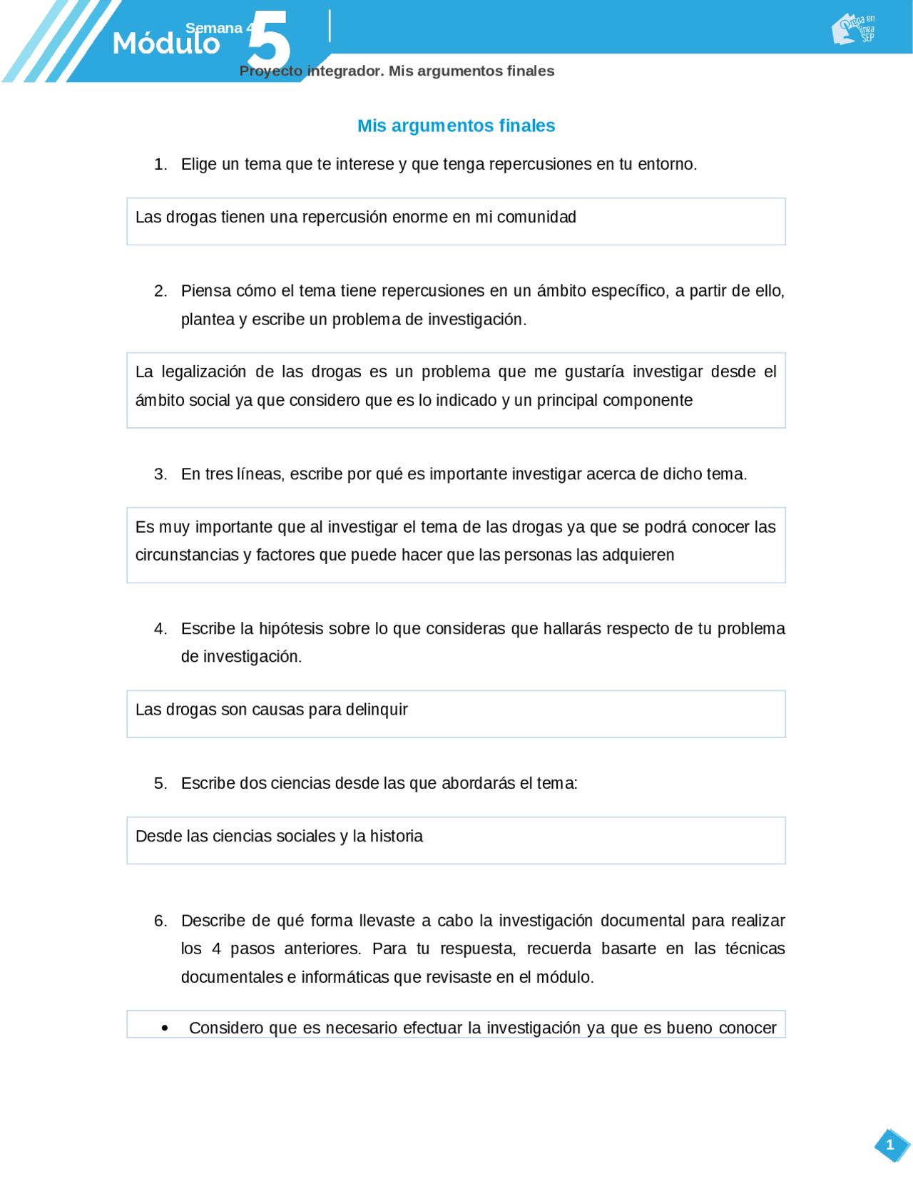 Proyecto integrador. Mis argumentos finales | Guías, Proyectos ...