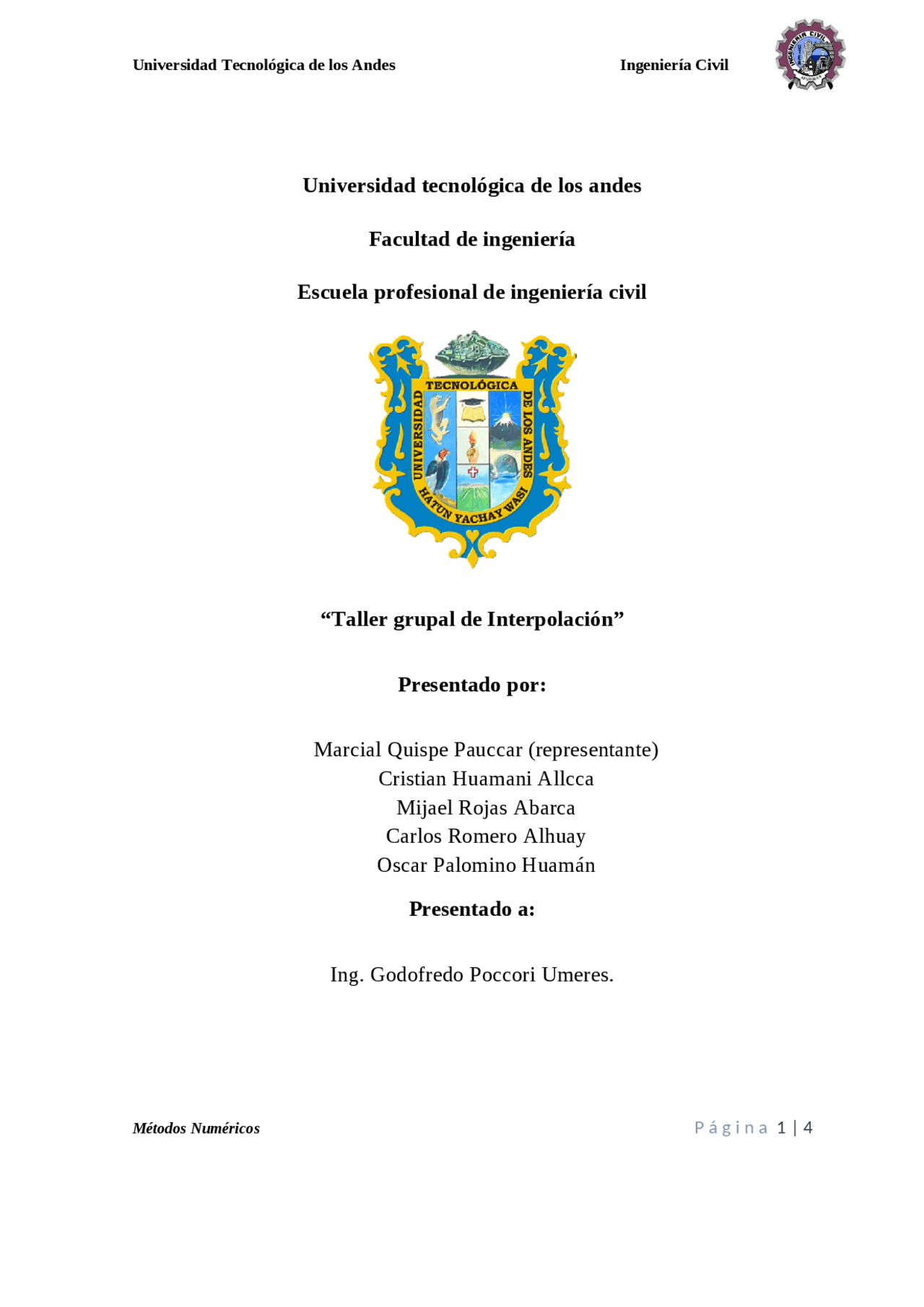 Interpolacion Estadistico Monografías Ensayos De Estadística Docsity