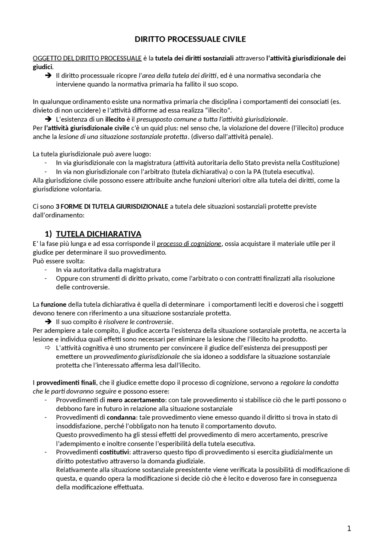Diritto Processuale Civile Dispense Di Diritto Processuale Civile