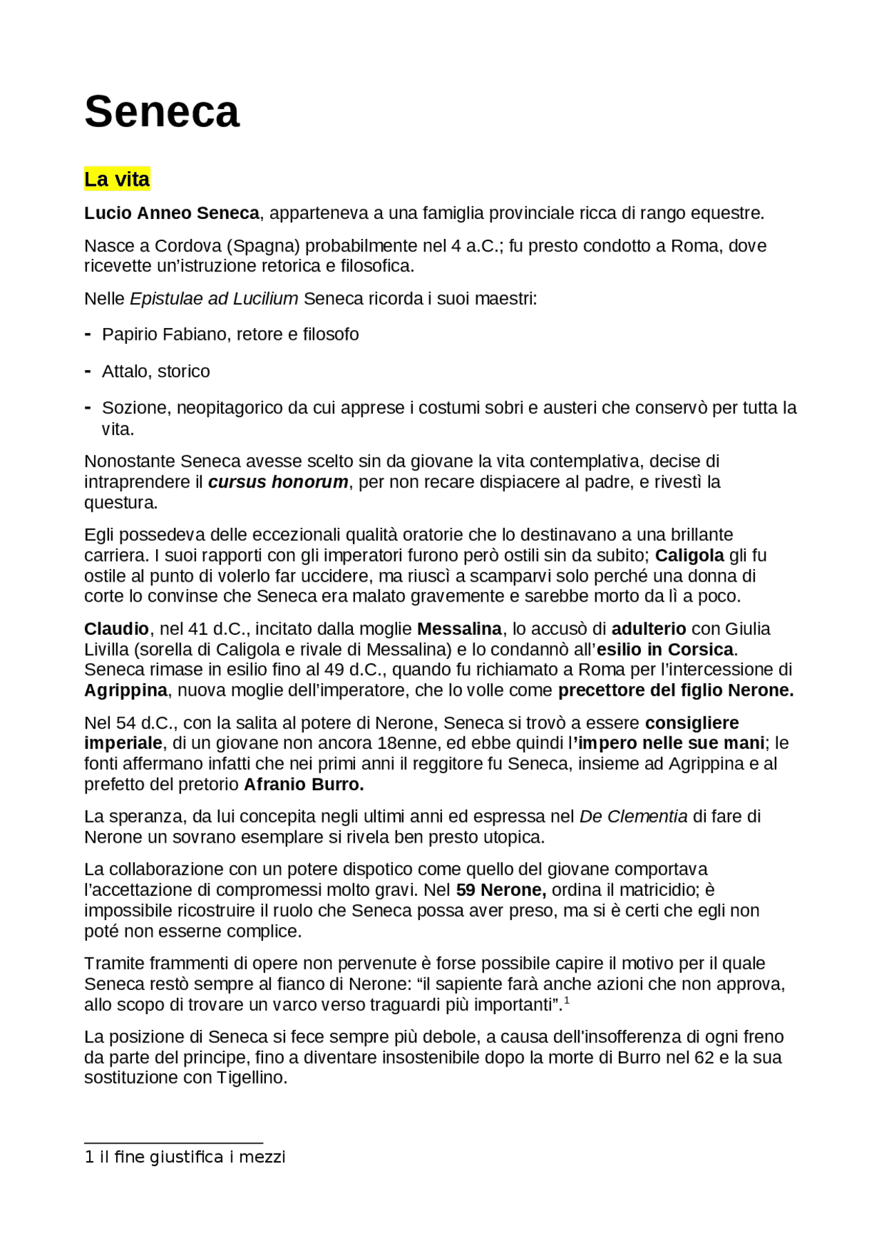 Lucio Aneo Seneca 5 Liceo Appunti Di Latino Docsity