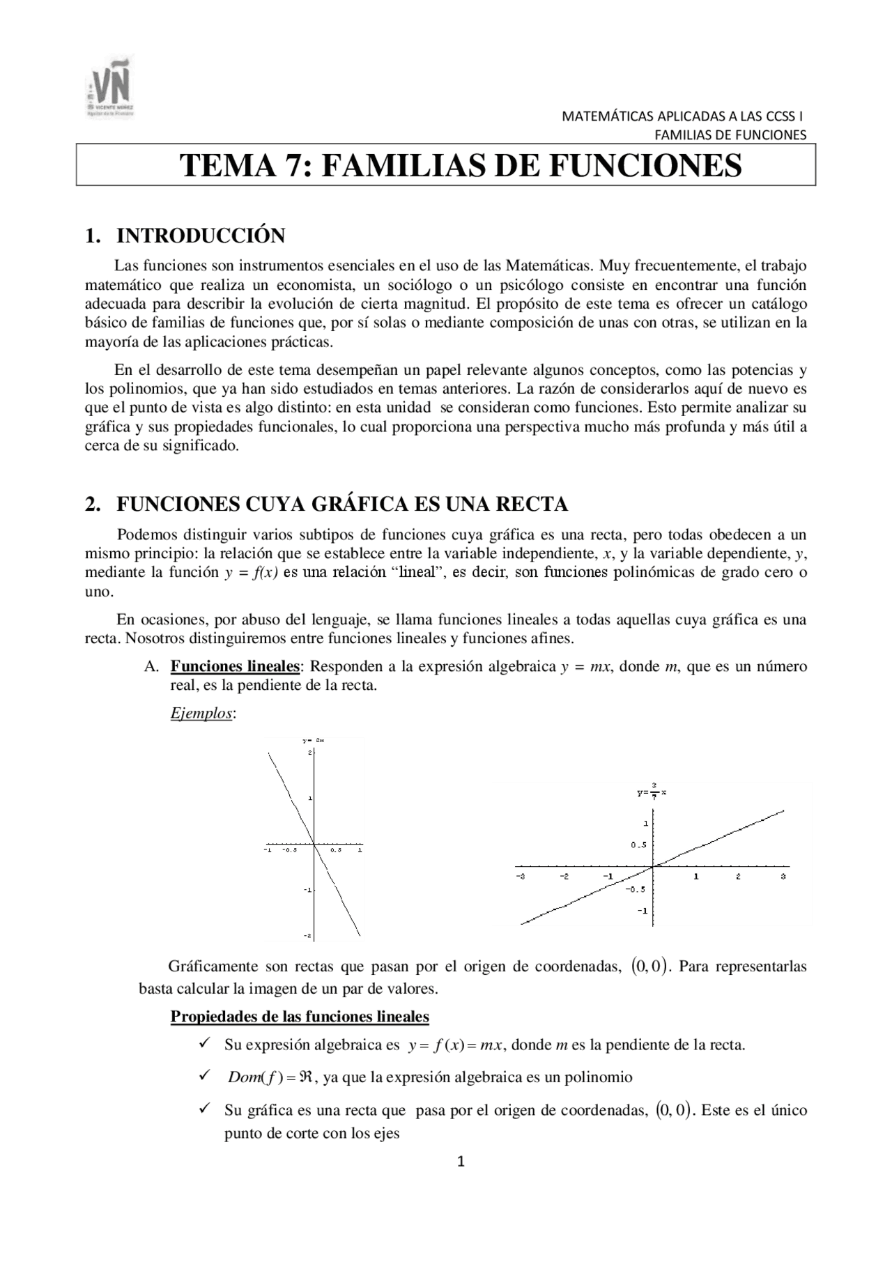 Ejercicios de funciones elementales | Ejercicios de Matemáticas | Docsity
