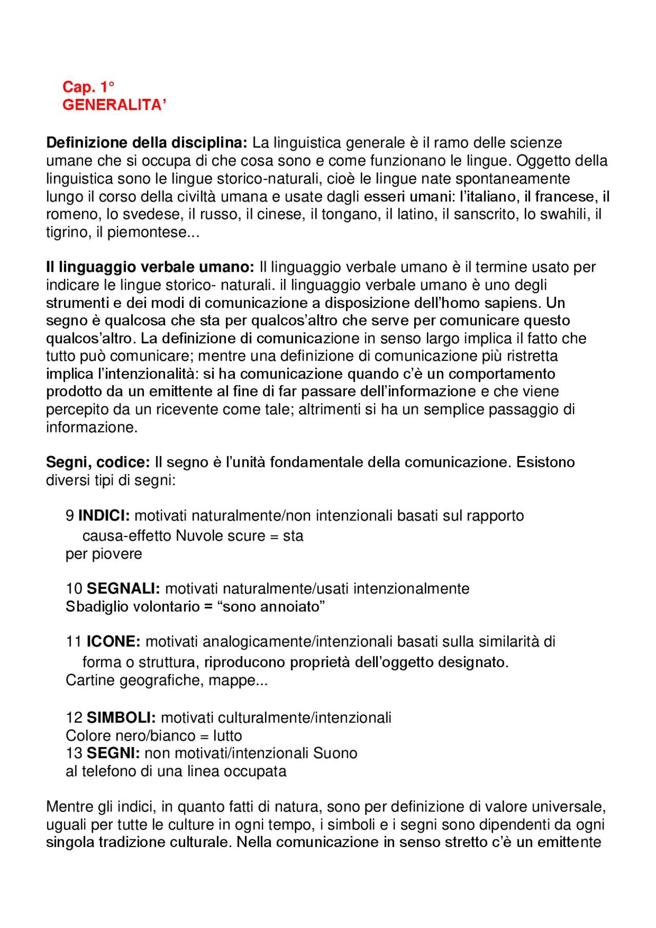 Sintesi Completa Libro La Linguistica Un Corso Introduttivo Per