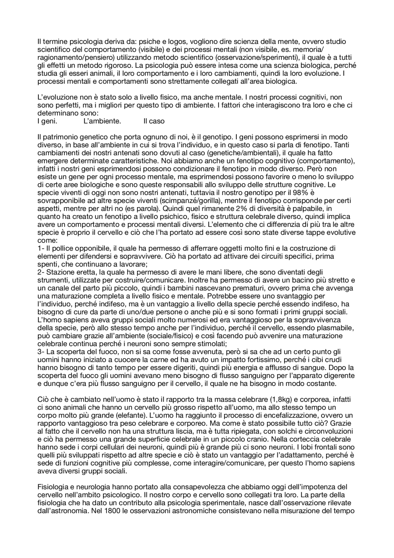 Primo Capitolo Di Psicobiologia Appunti Di Psicobiologia Docsity