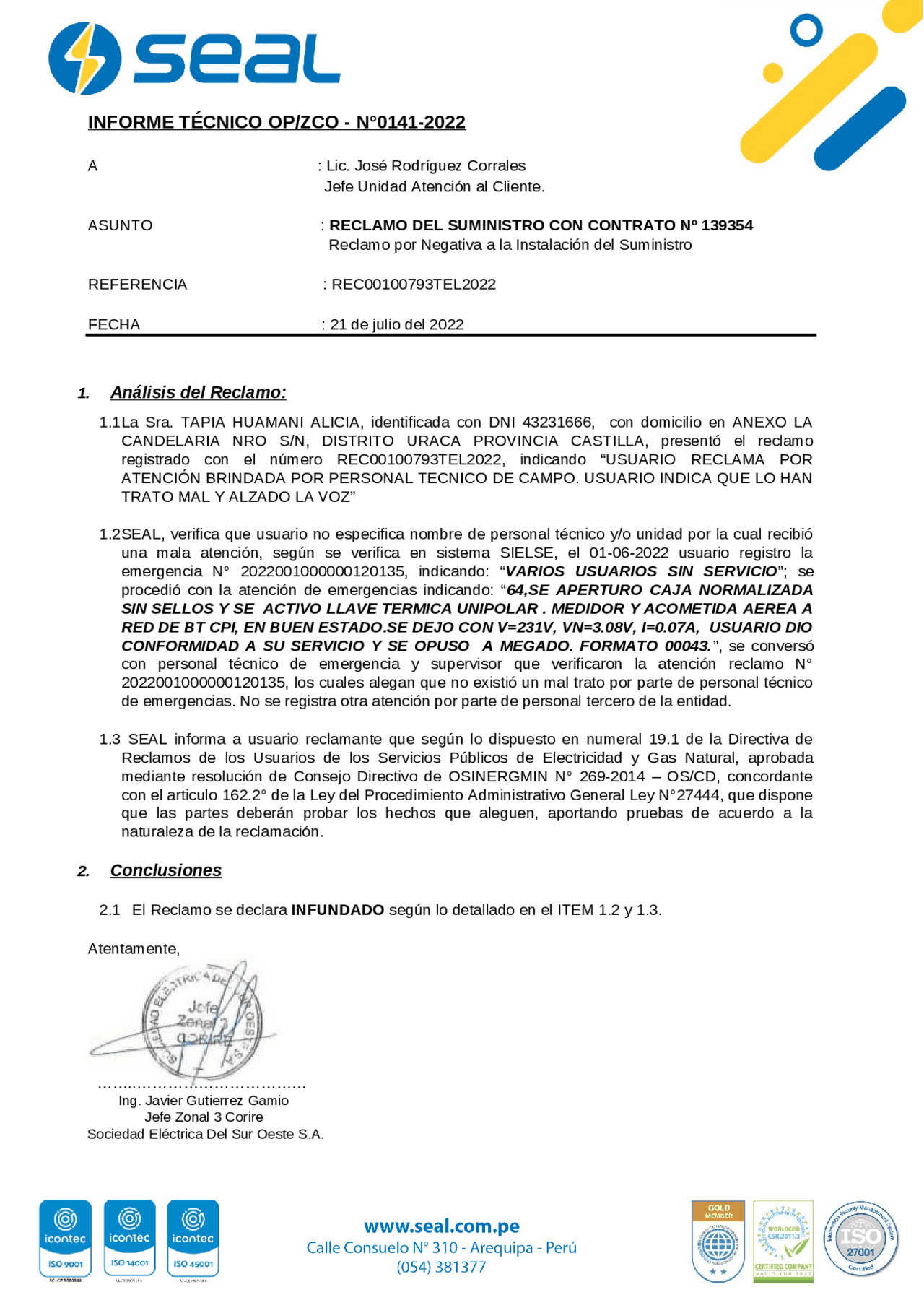 Infome Tecnicos De Calidad Resúmenes De Informes Y Producción Docsity