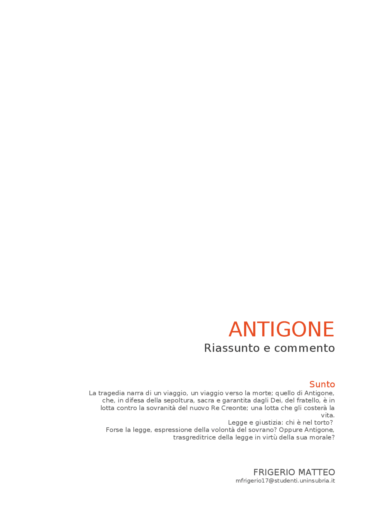 Antigone Riassunto E Commento Schemi E Mappe Concettuali Di