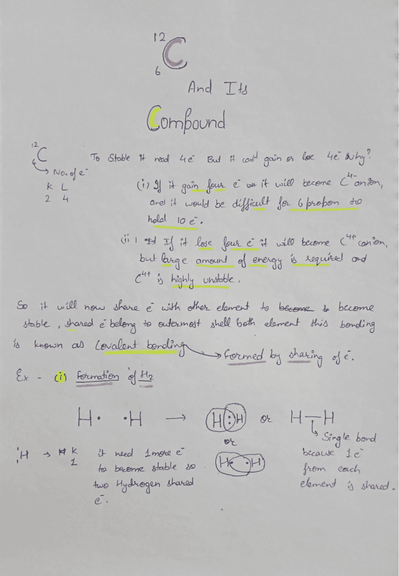 Carban and It's Compound class 10 best notes | Study notes Chemistry ...