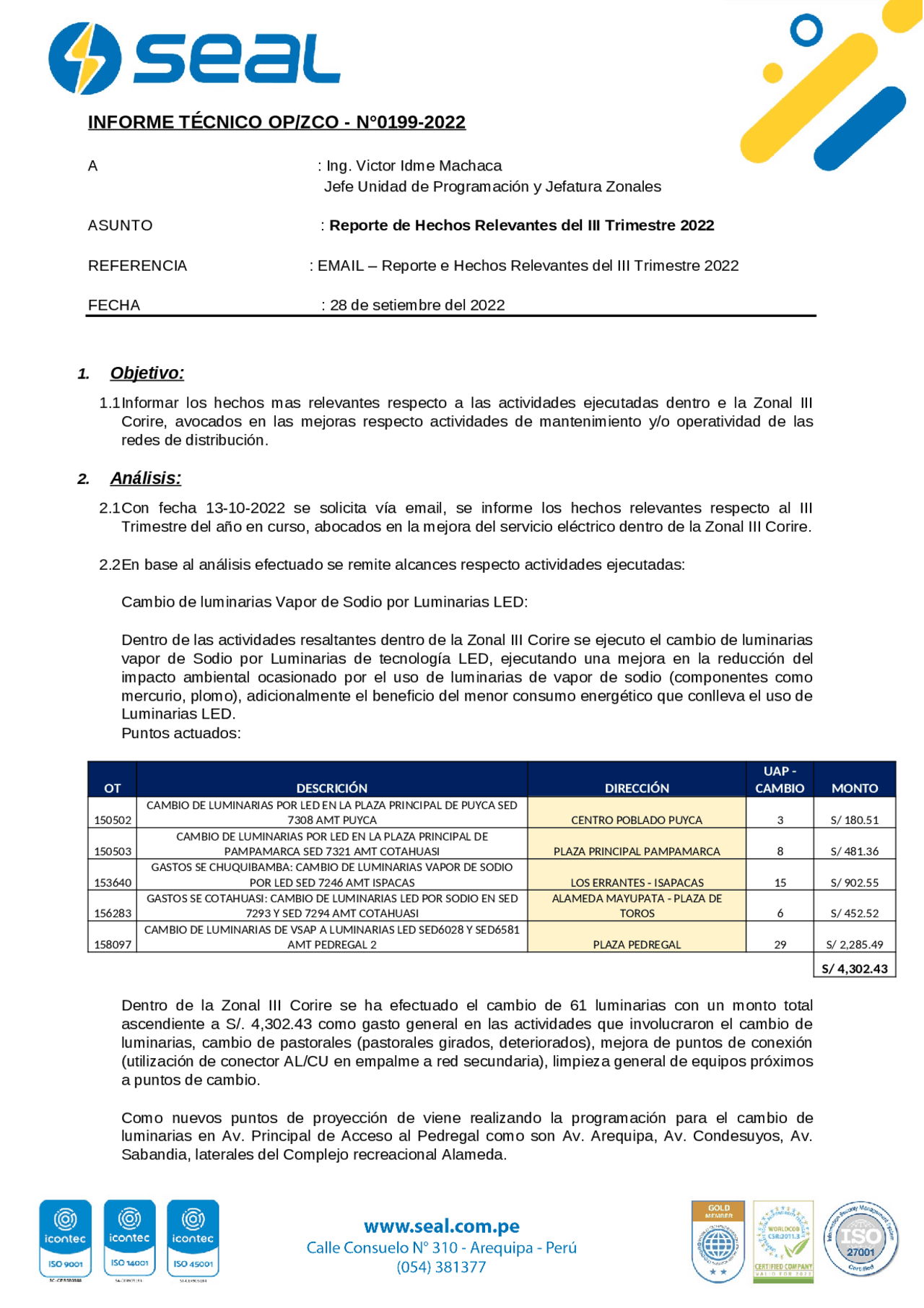 Infome Tecnicos De Calidad Resúmenes De Informes Y Producción Docsity
