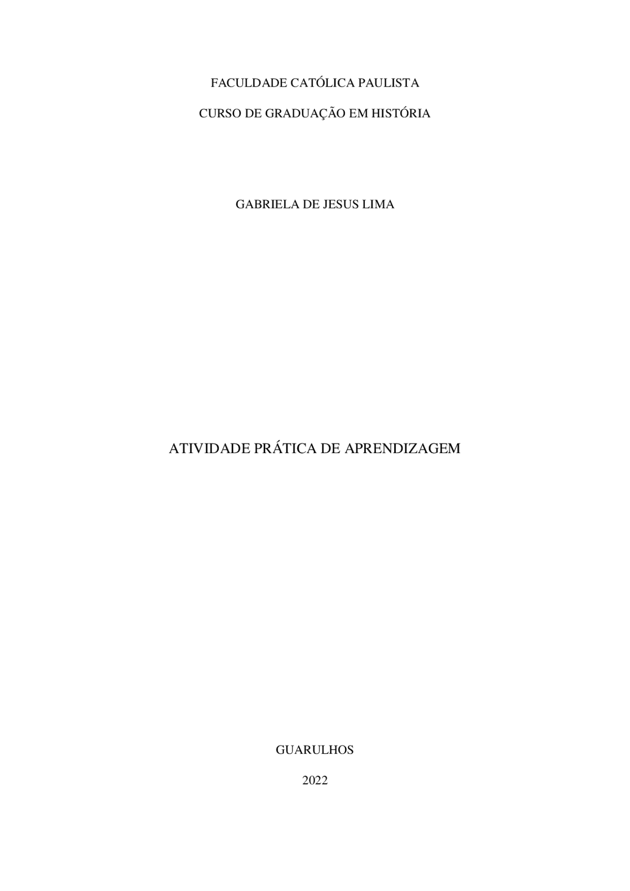 Atividade PrÁtica De Aprendizagem 1 Exercises Pedagogy Docsity