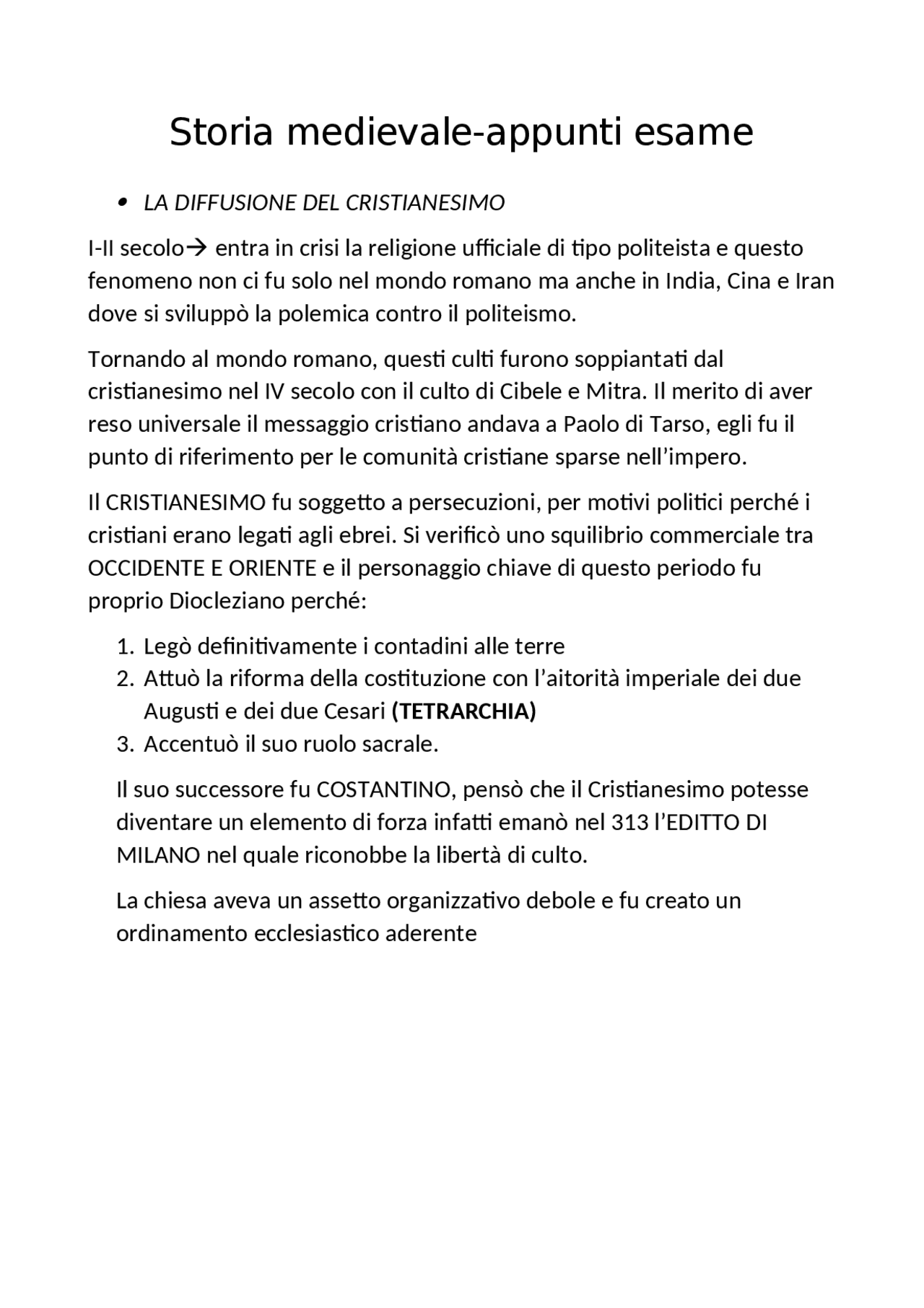 La Diffusione Del Cristianesimo Schemi E Mappe Concettuali Di Storia