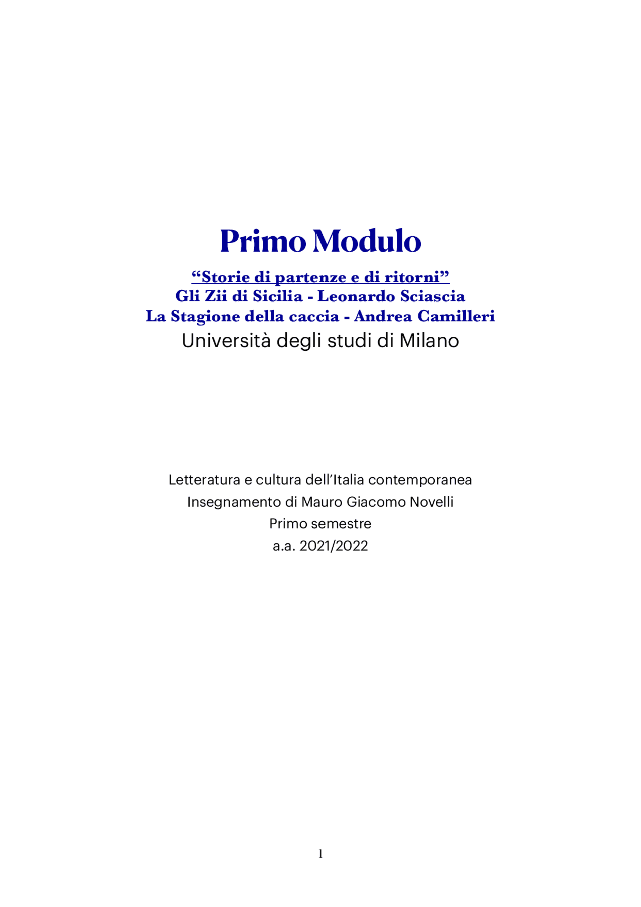 Letteratura e cultura dell'Italia contemporanea - Primo modulo | Appunti di Letteratura Italiana ...