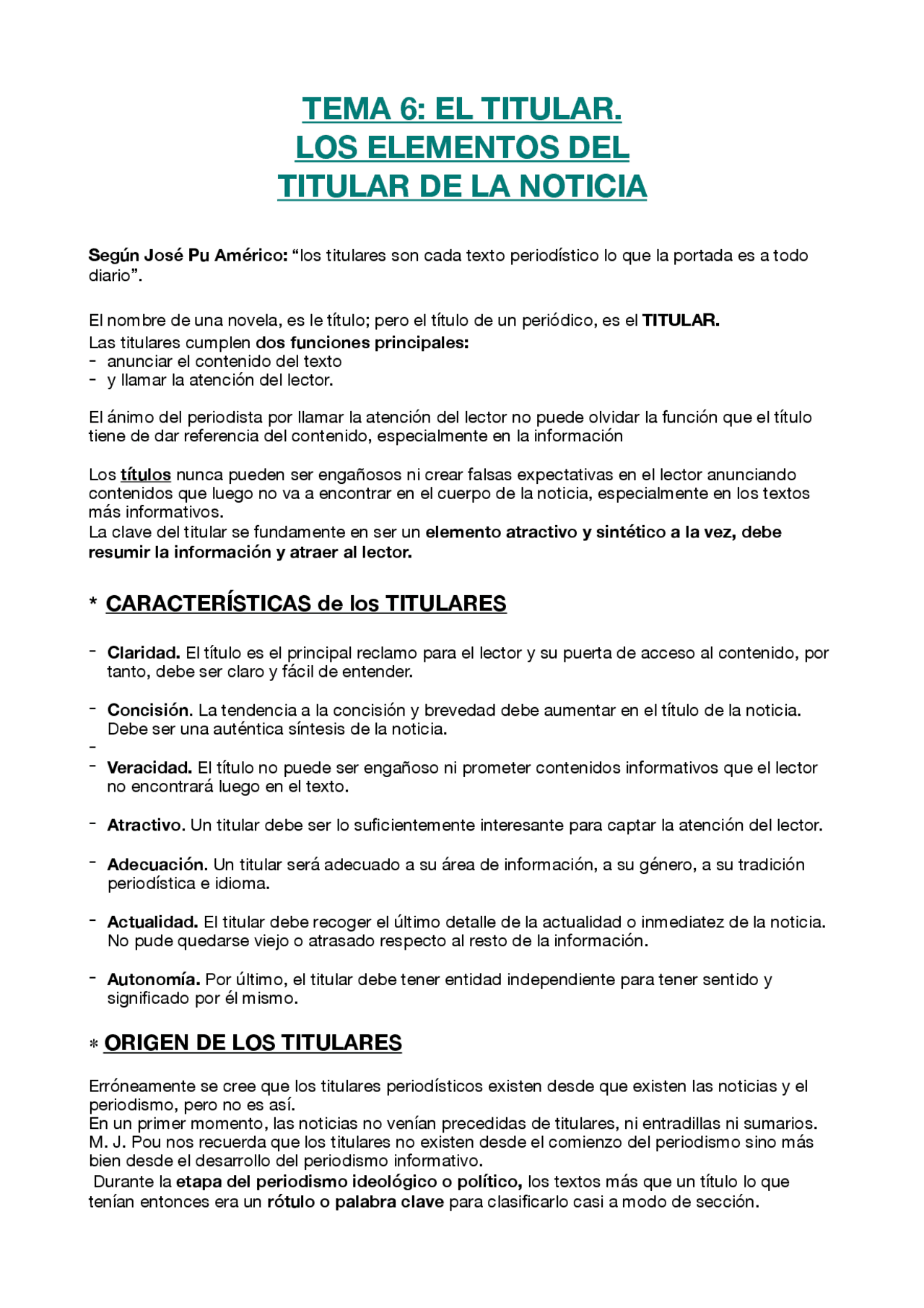 El Titular: Características y Origen de los Titulares de Noticias ...