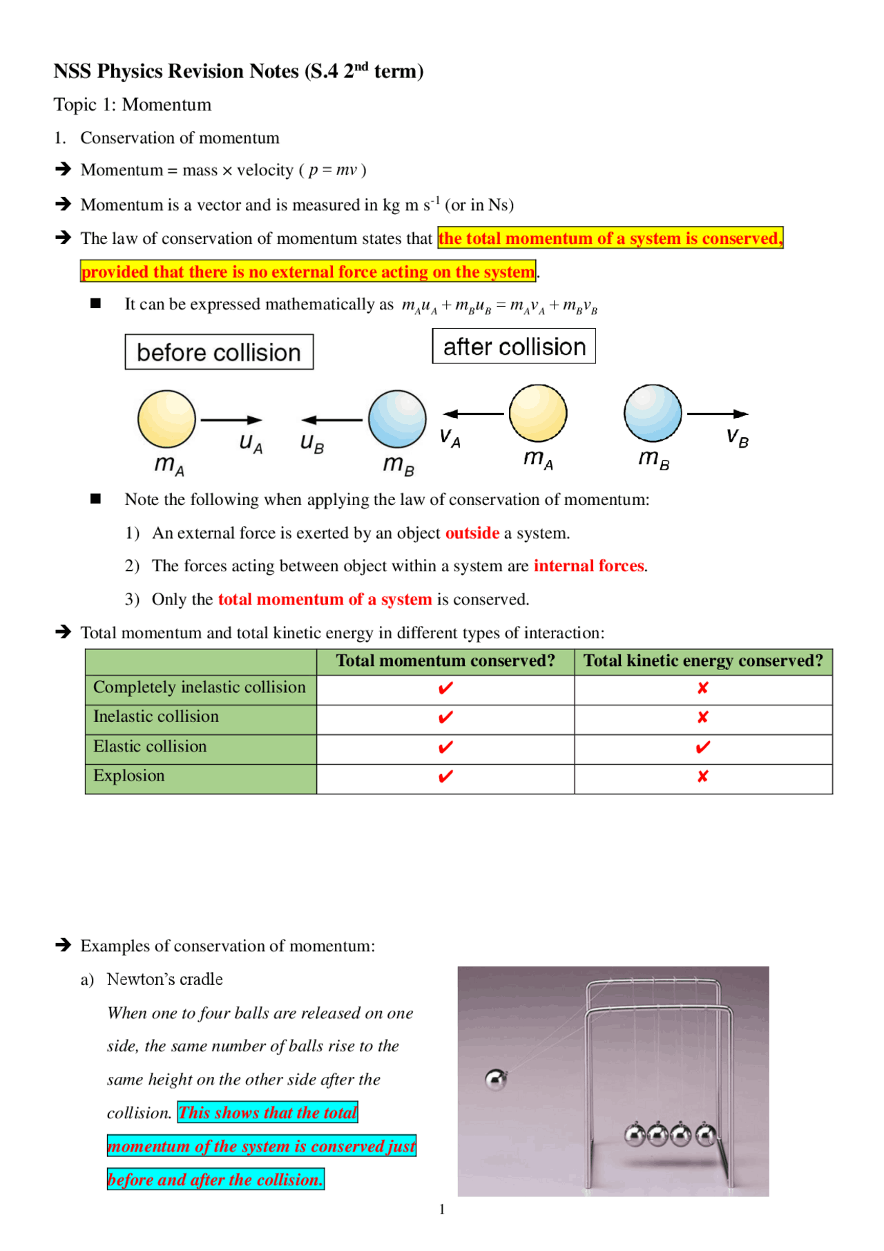 Nss Notes For Physics Summaries Physics Docsity