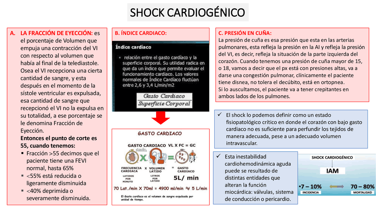 Shock Cardiogénico - Resumen M1 | Resúmenes de Medicina Interna | Docsity