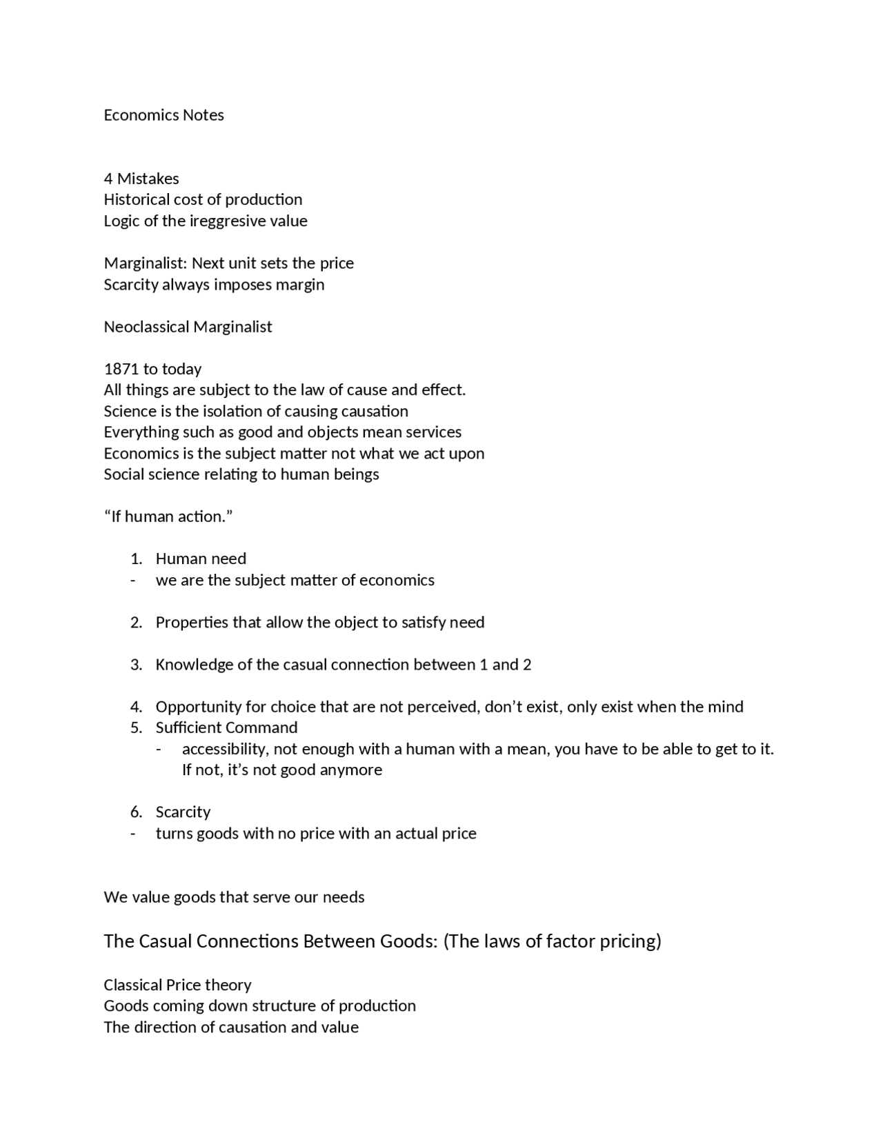 Econ Notes W Thomas Rustci Lecture Notes Economics Docsity